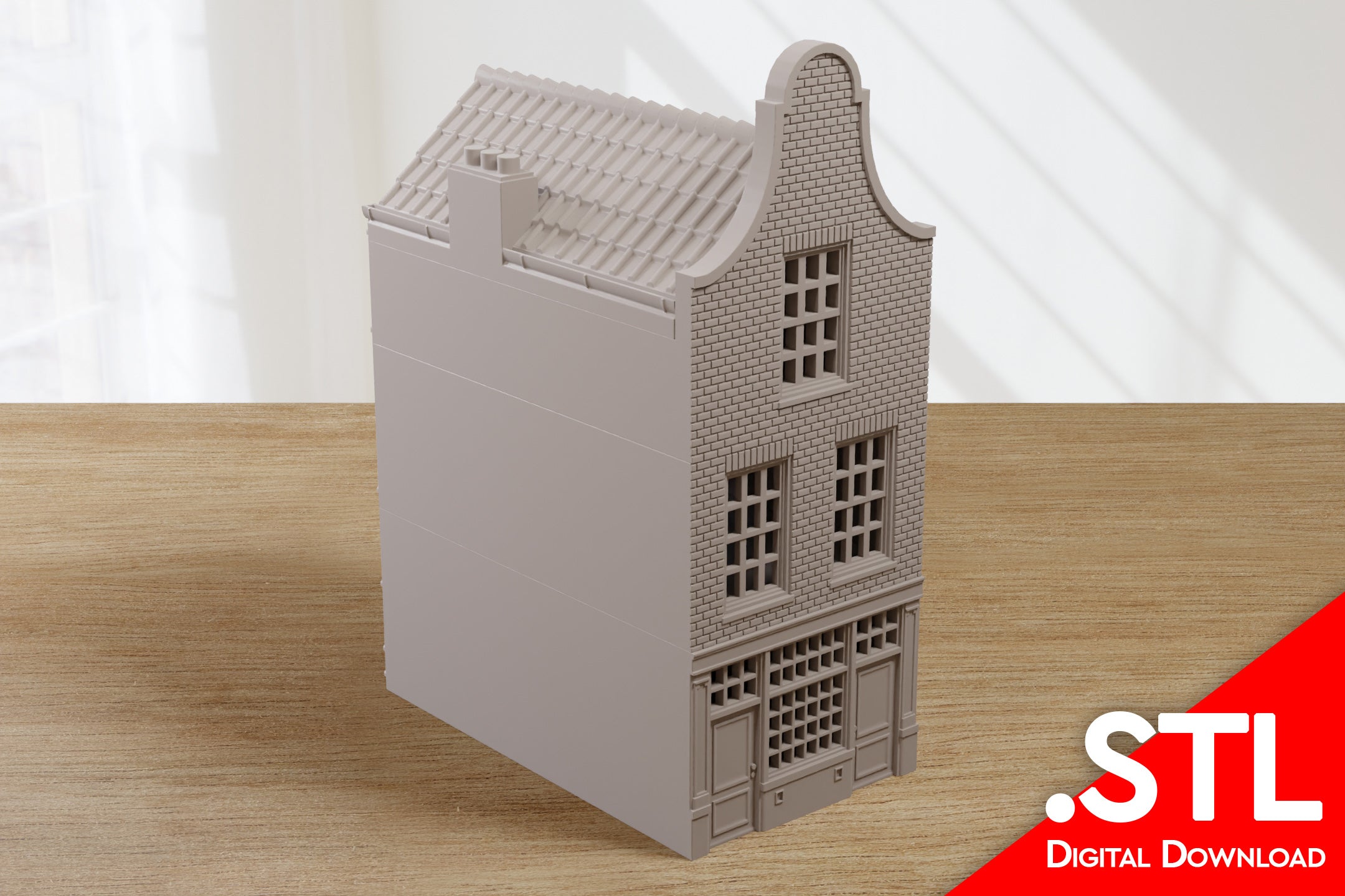 Dutch Canal Gable House - Delft 3 - Digital Download .STL file for 3D