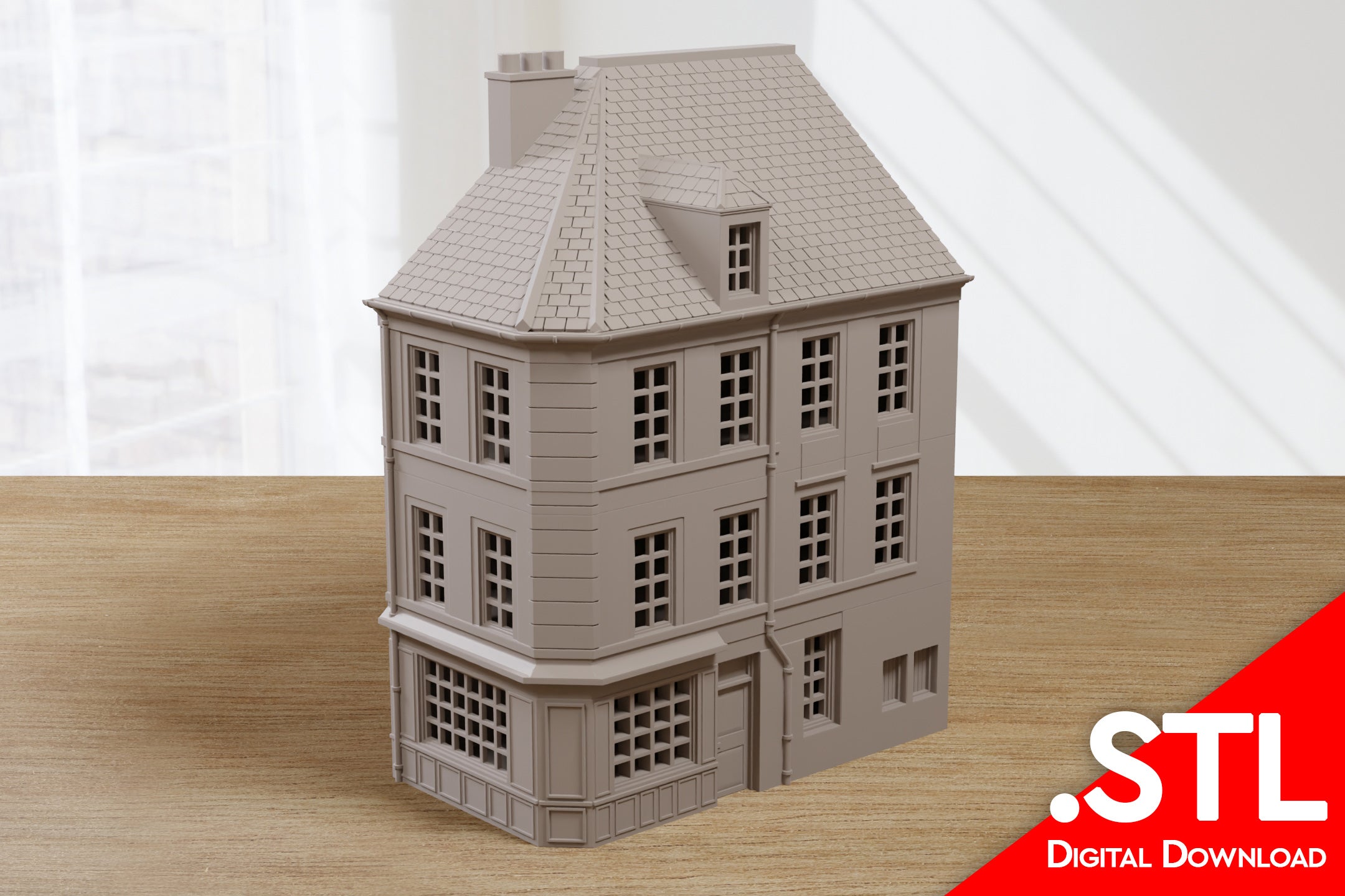 Caen Corner Building Type1 - Digital Download .STL Files for 3D Printi