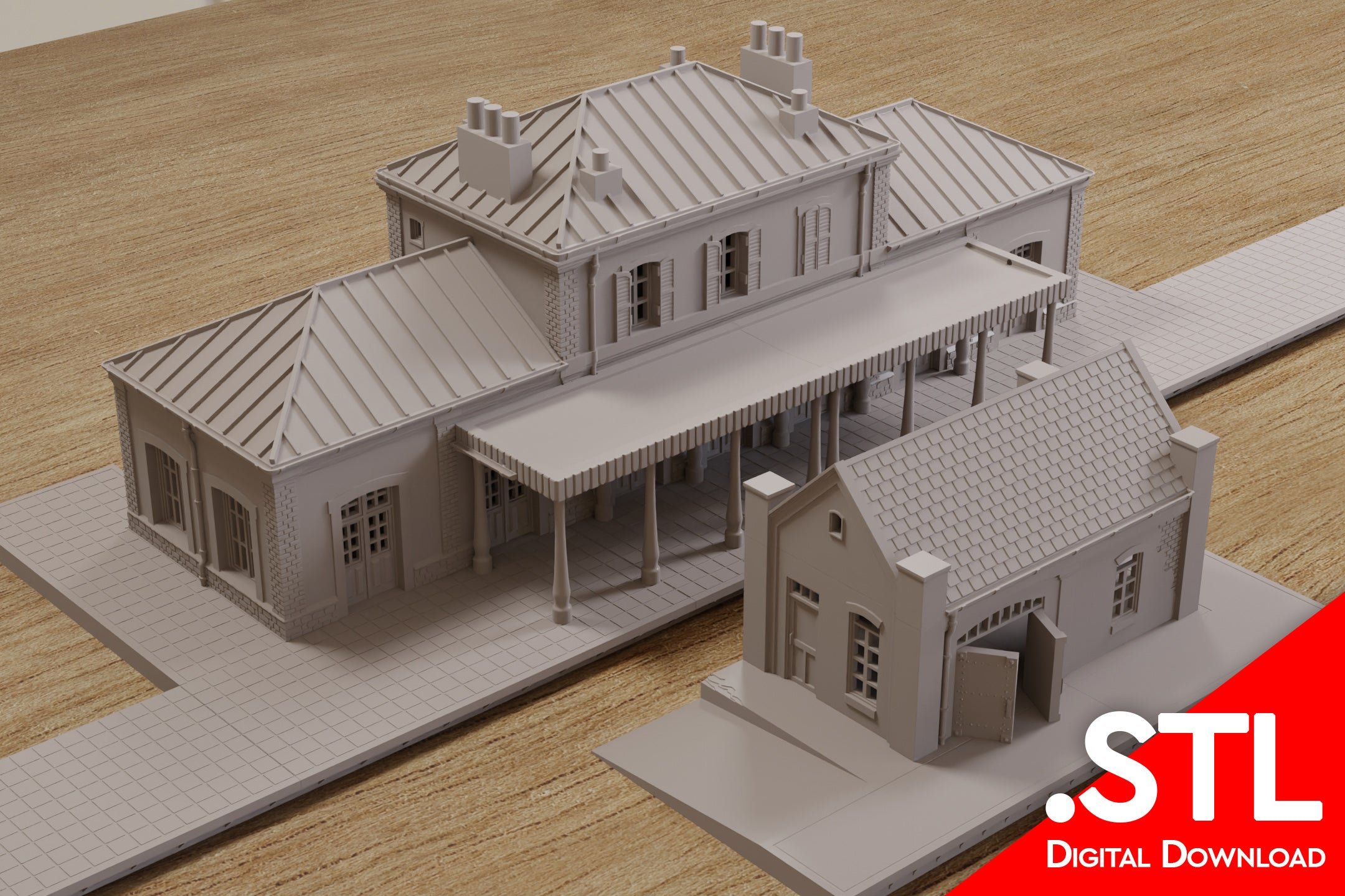 Carentan Train Station Set - Digital Download .STL file for 3D Printin