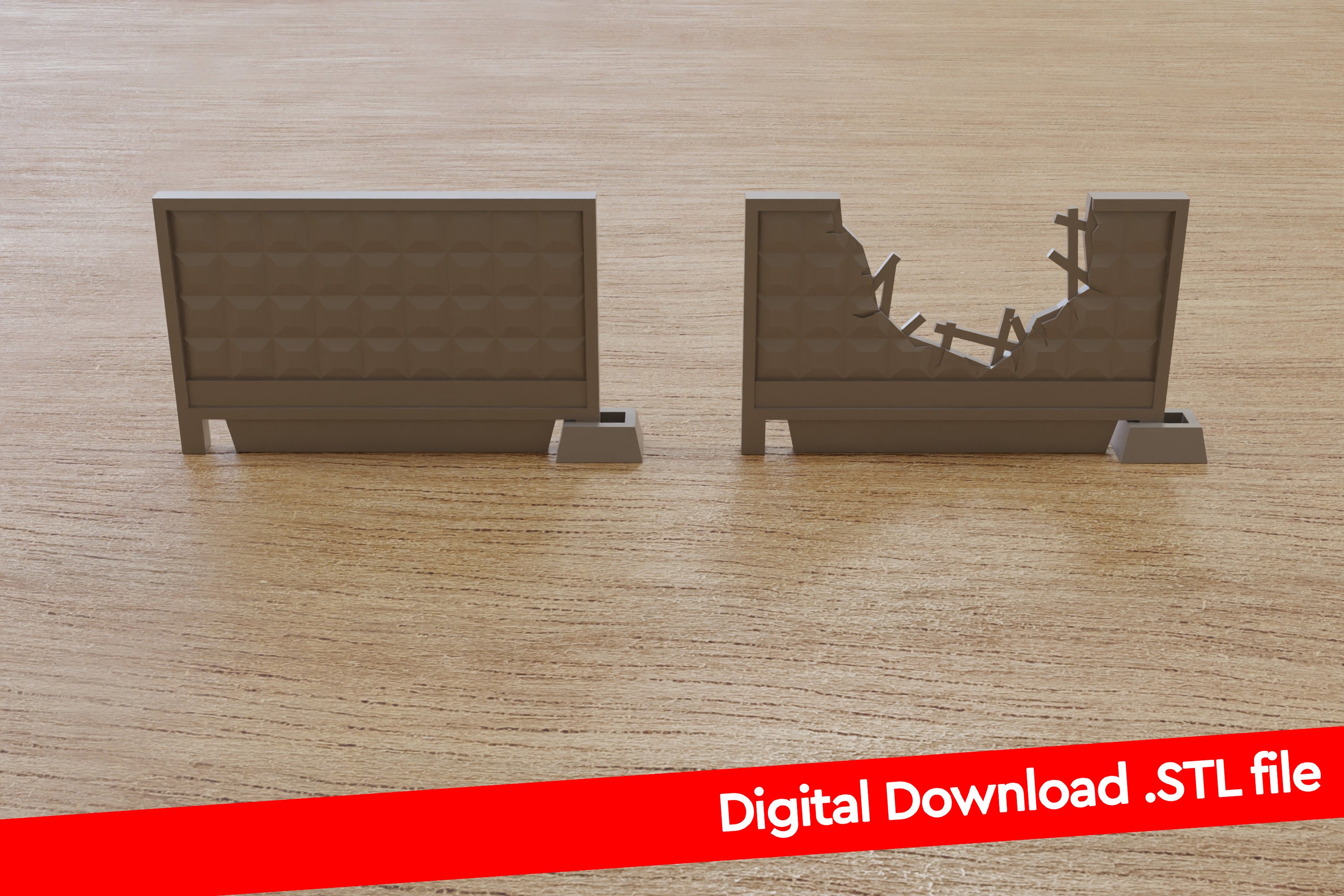 PO2 Modular Concrete Fence Zona Alfa - Digital Download .STL Files for