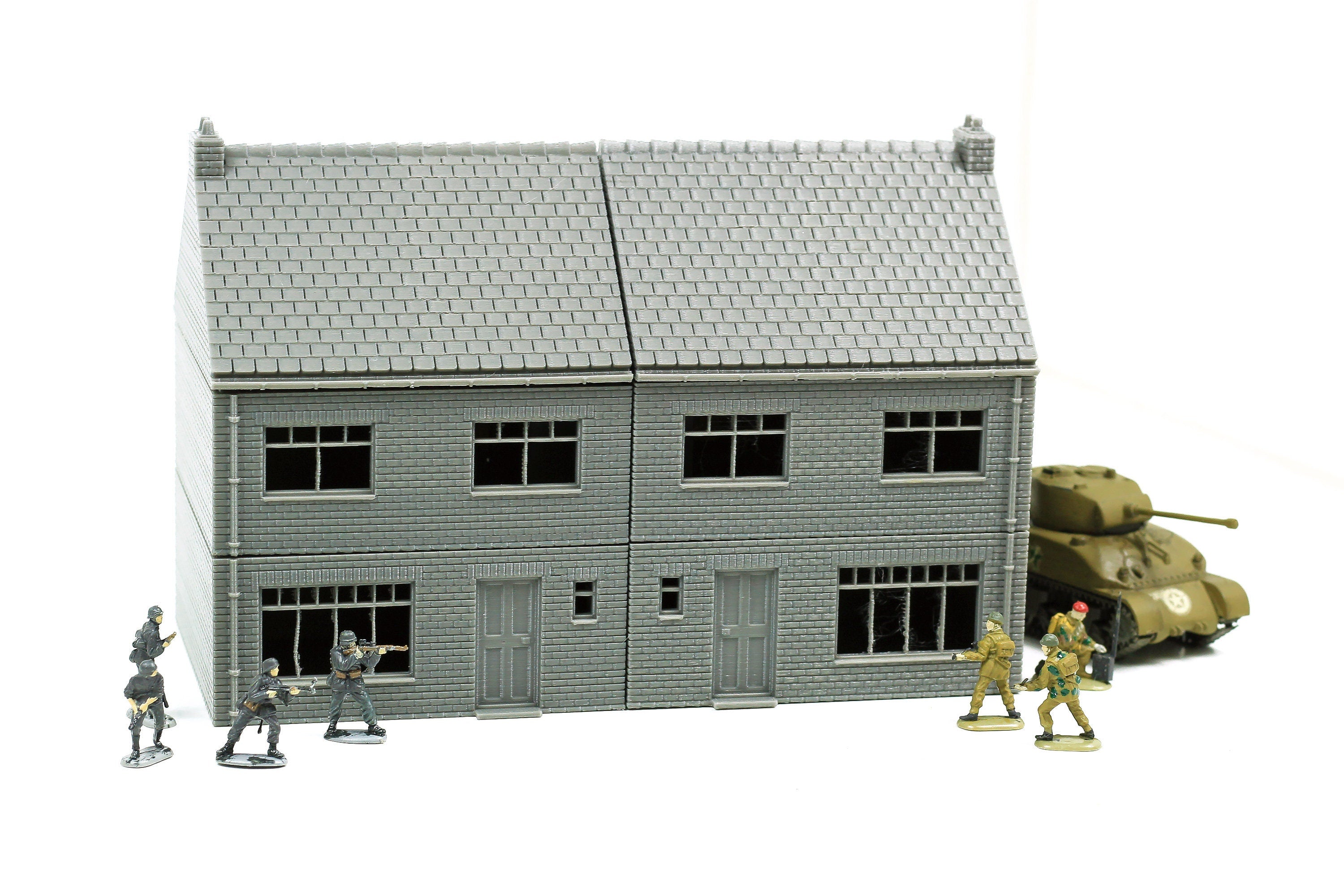 Dutch Terraced House Double - Tabletop Wargaming WW2 Terrain | 15mm 20