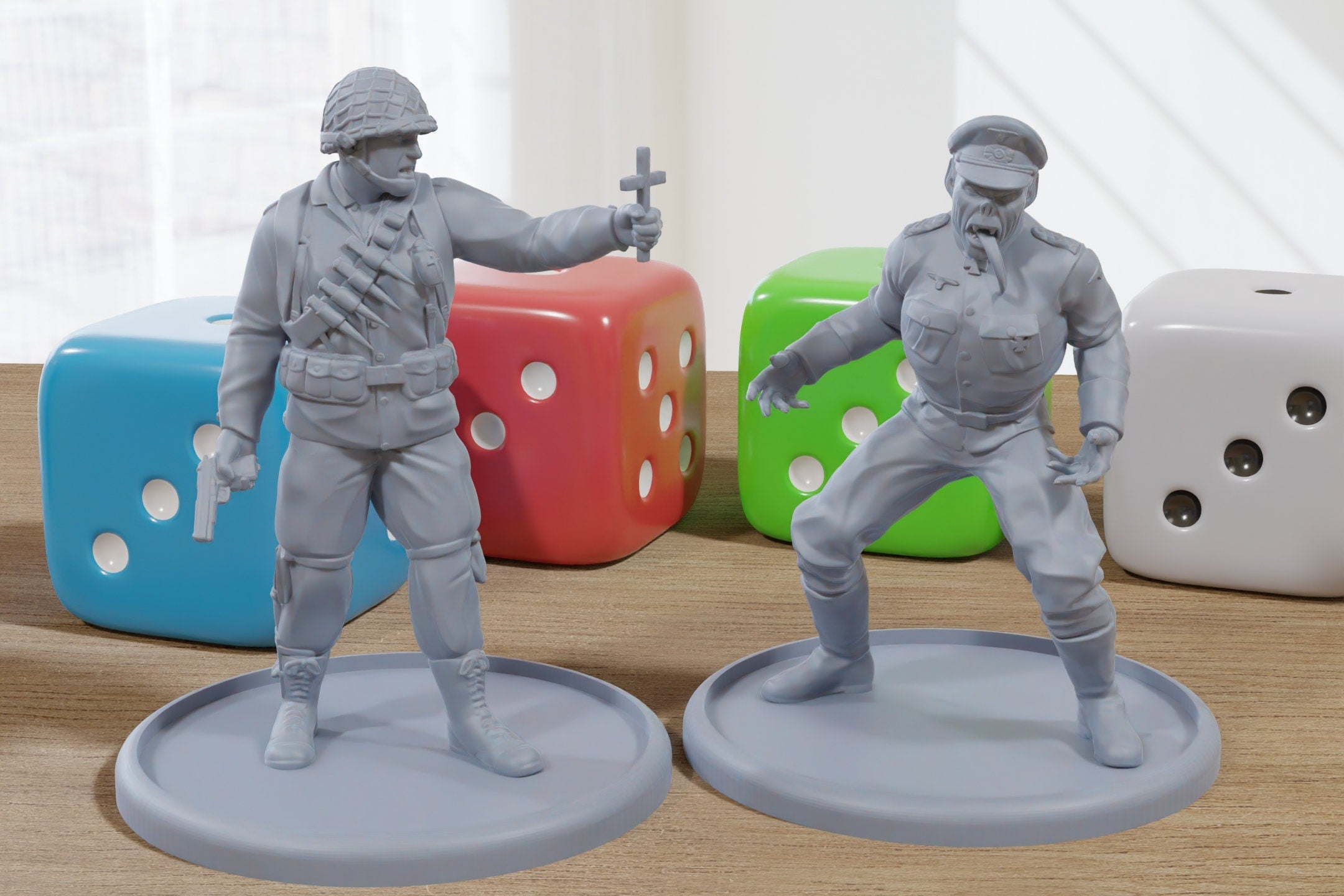 WW2 Vampire Hunter 3D Printed Minifigures for Fantasy Miniature Tablet