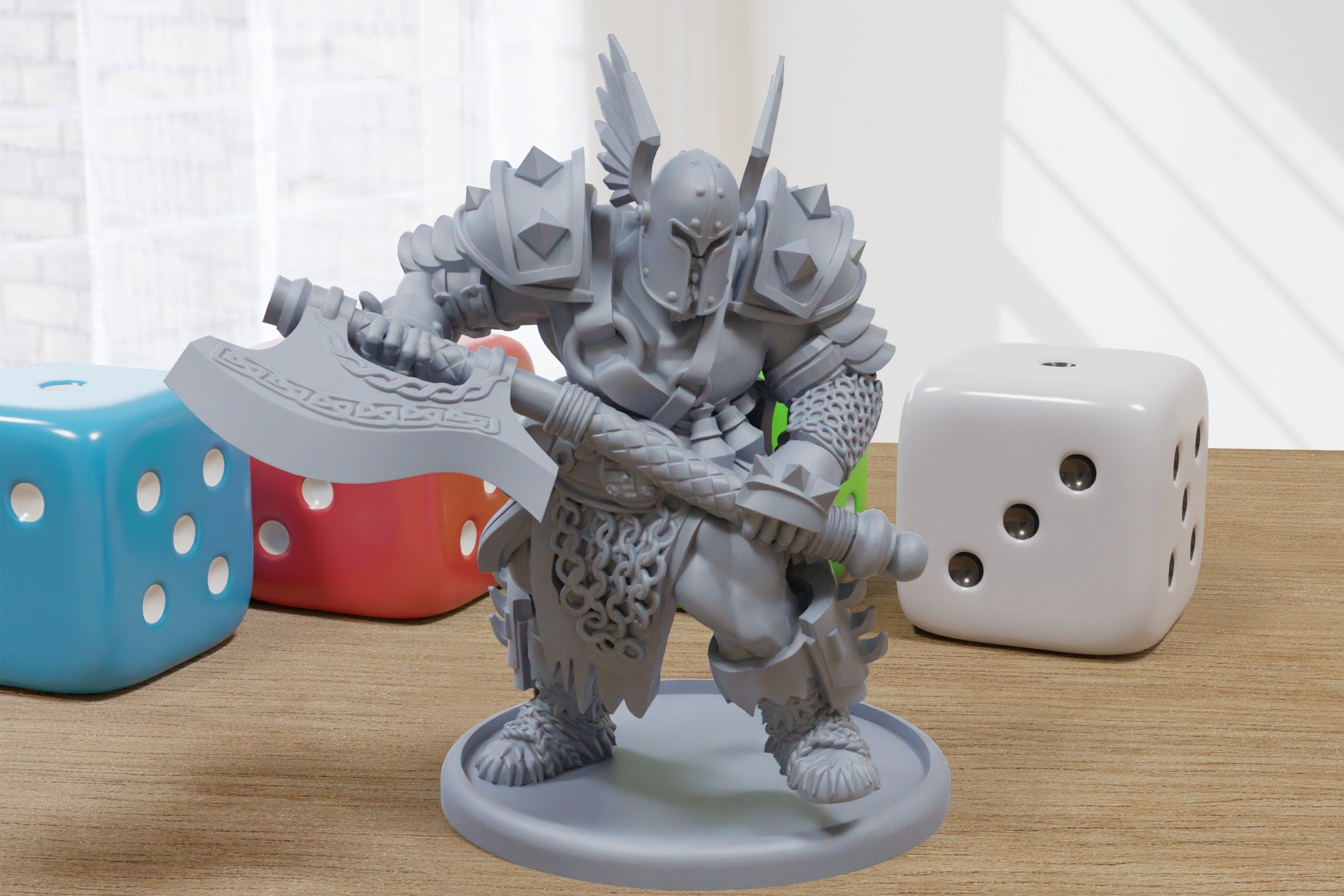 Male Barbarian - 3D Printed Minifigures for Fantasy Miniature Tabletop