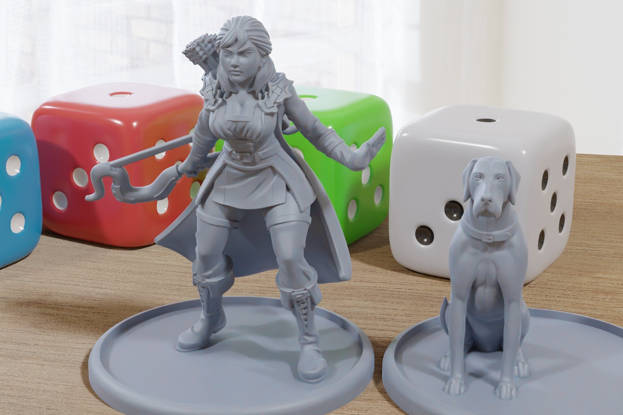 Explorer Sexy Pinup 3D Printed Minifigures for Fantasy Miniature Table