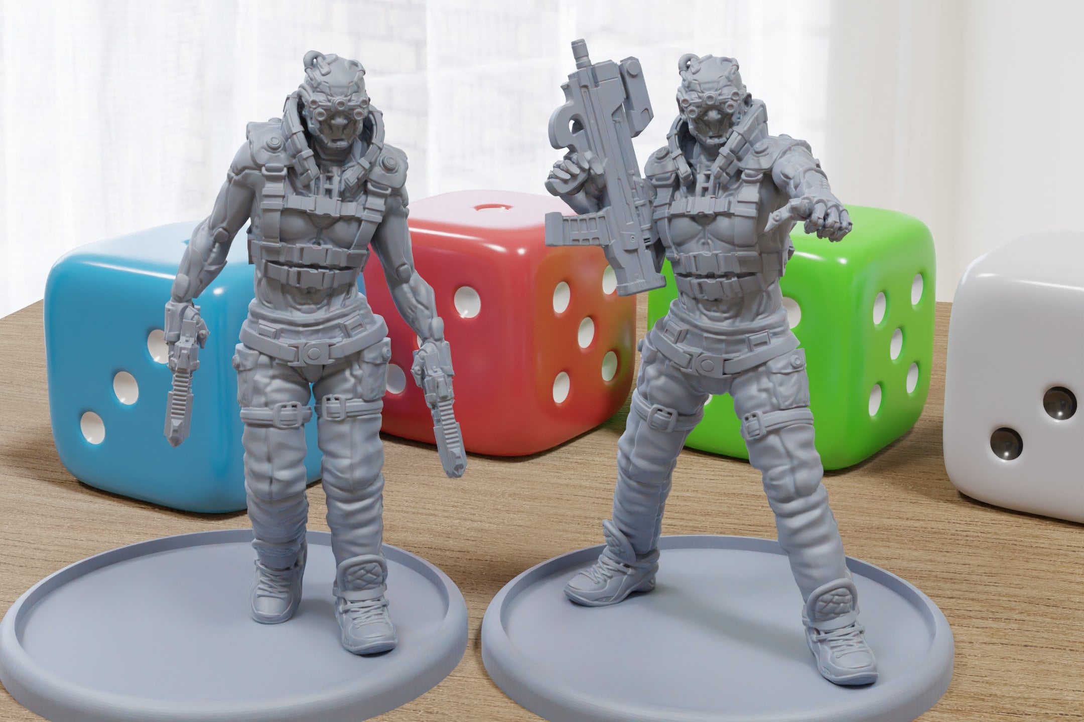 Kevlar - 3D Printed Mini - Cyberpunk / Sci-Fi - Tabletop Miniature War