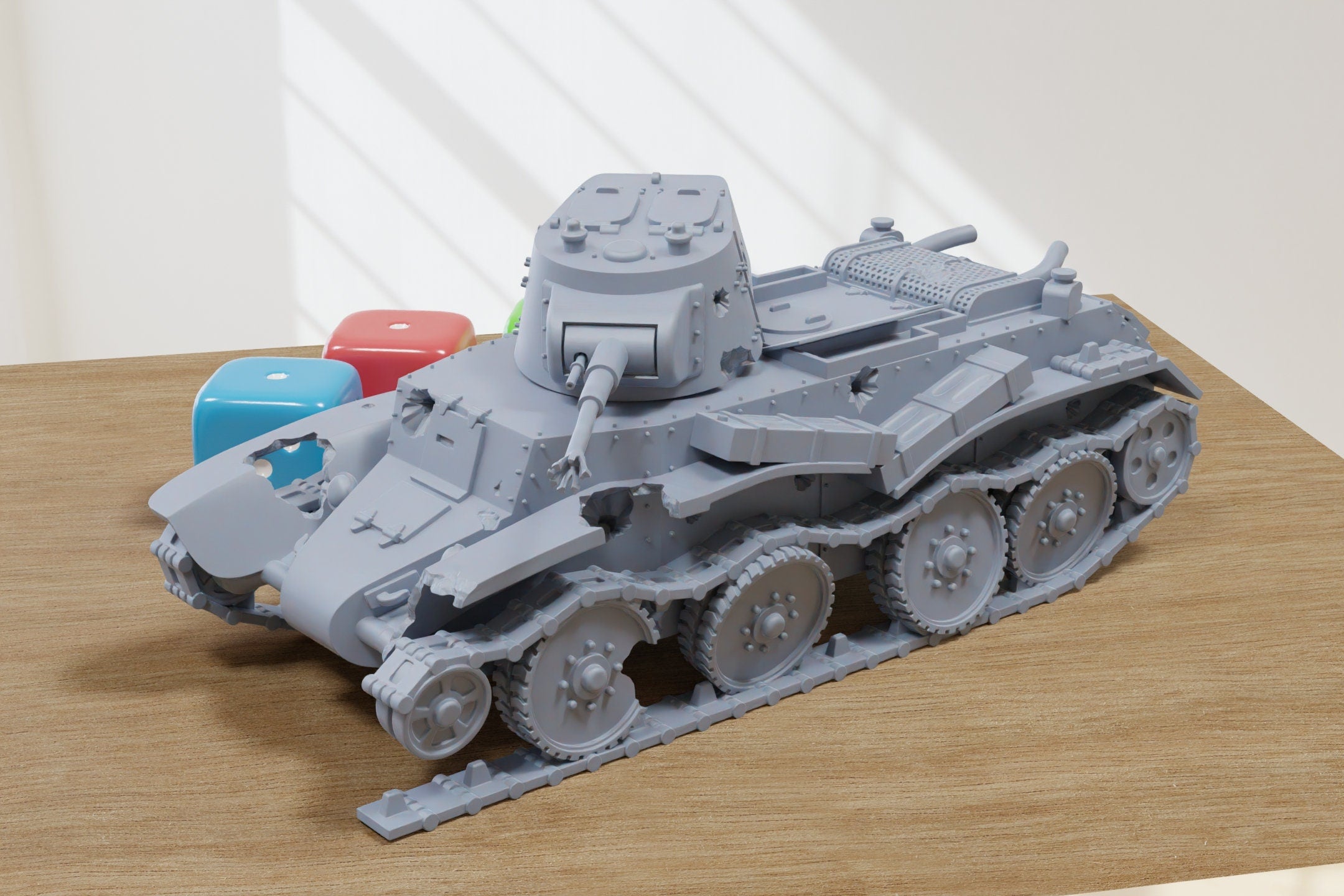 Destroyed Cavalry Tank BT-7 - 3D Printed Miniature Wargaming Combat Ve