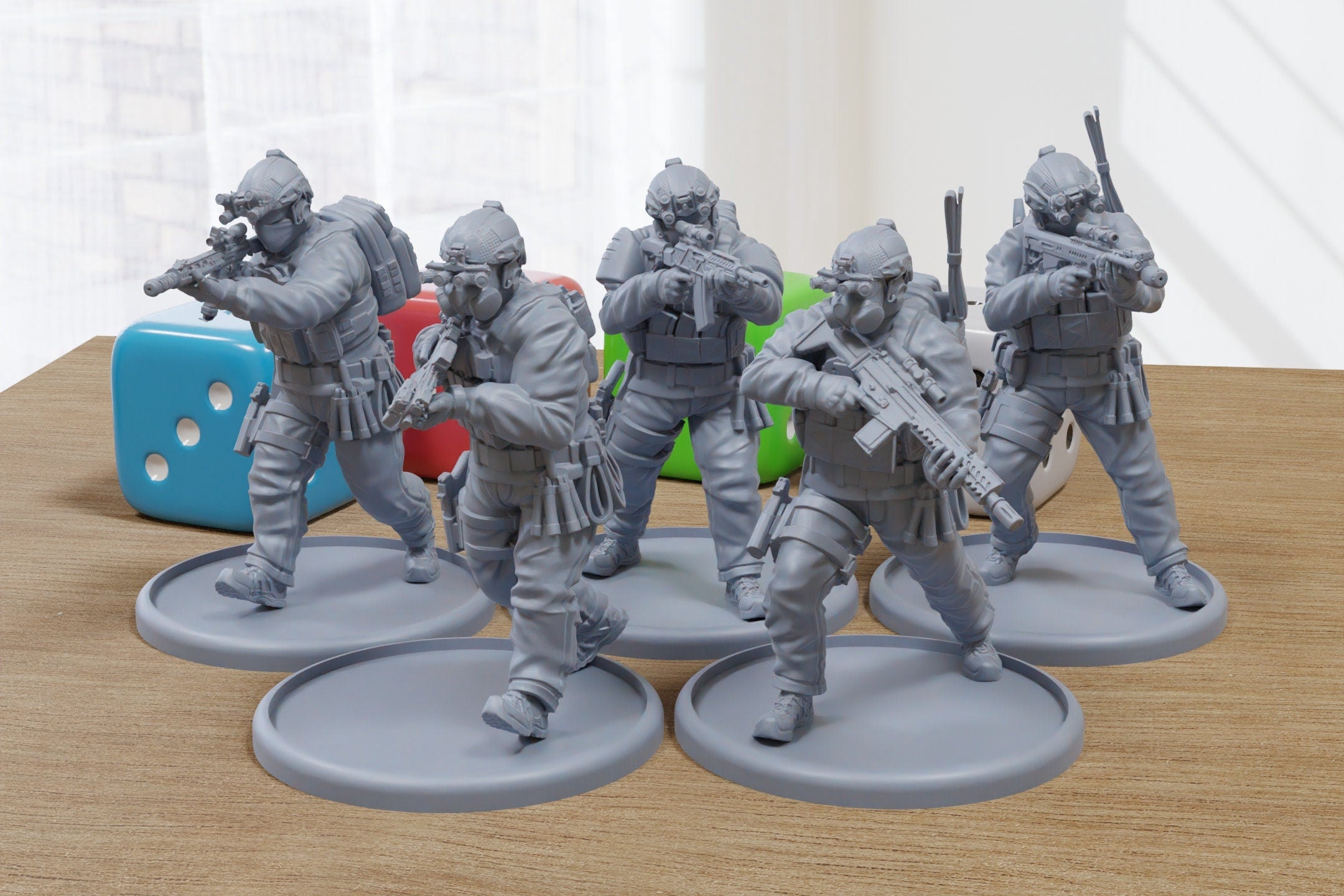 SCP MTF Squad - 3D Printed - 28mm Scale - Miniature Wargaming Minifigu
