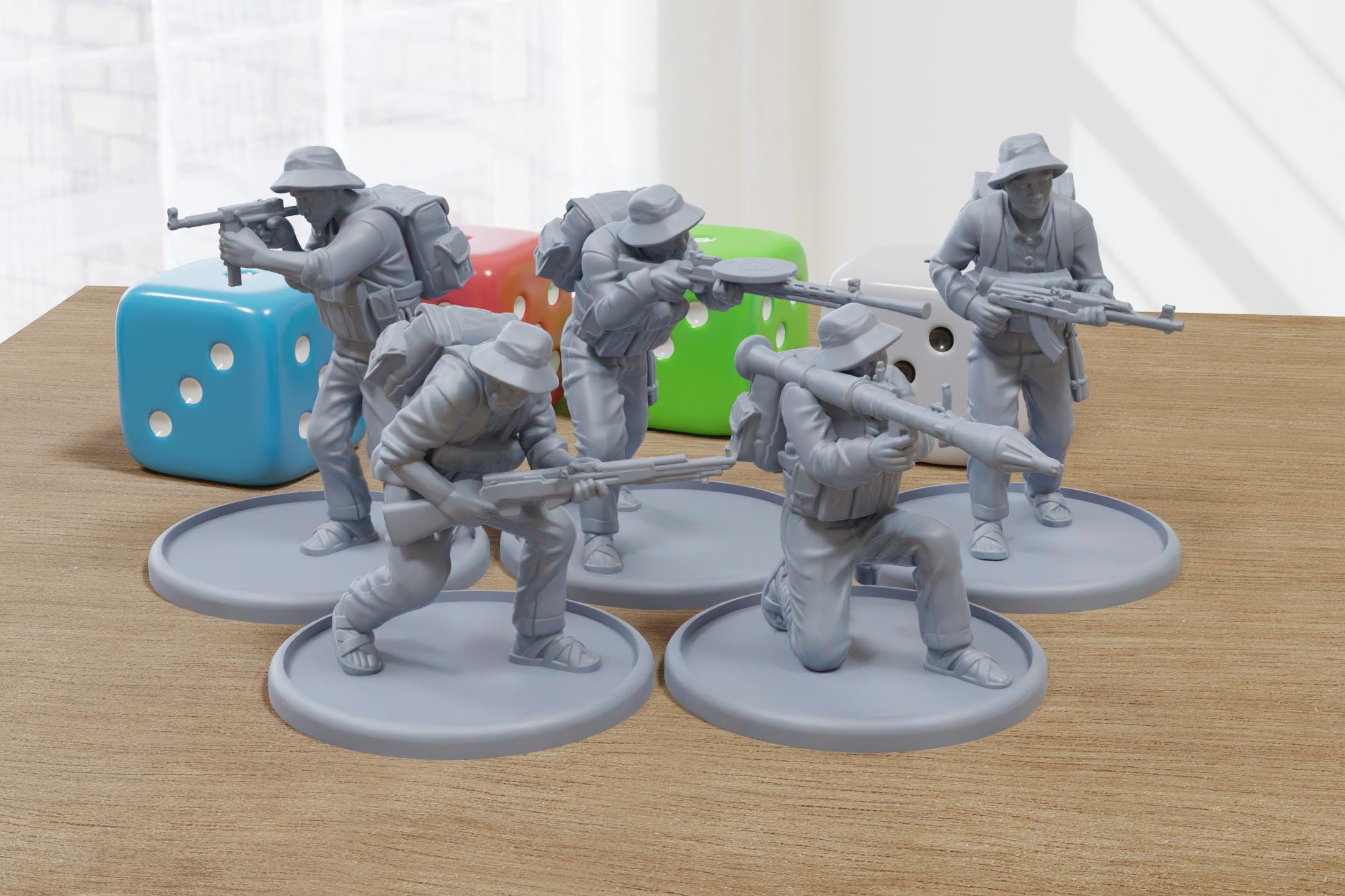 Vietcong Fighters - 3D Printed - 28mm Scale - Miniature Wargaming Mini