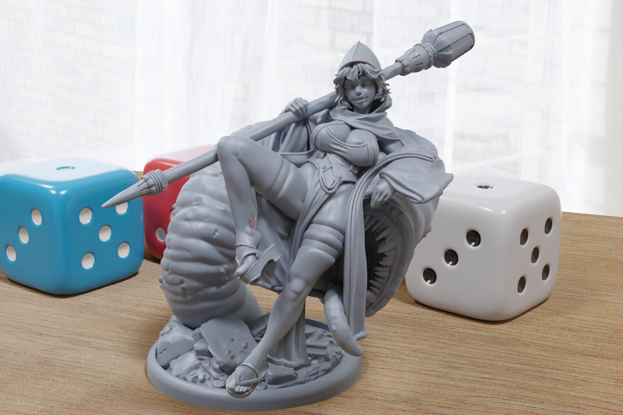 Shae Haren - Worm Tamer Sexy Pin-Up - 3D Printed Minifigure for Fantas