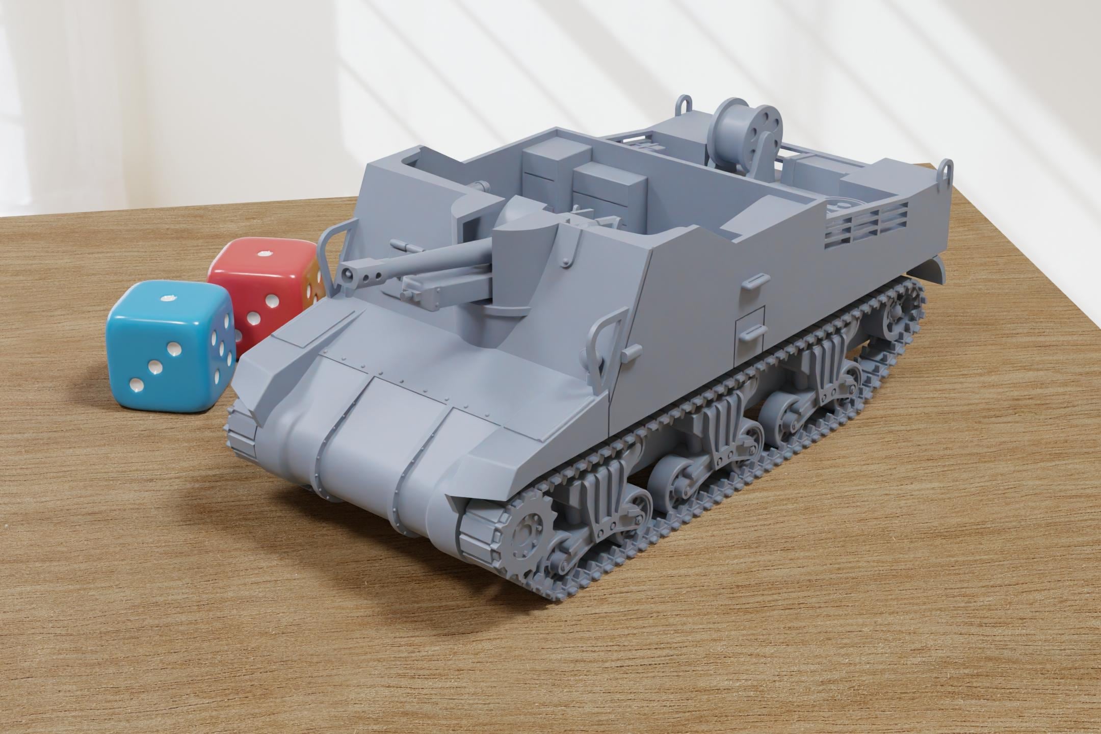 M7 Sexton - 3D Printed Miniature Wargaming Combat Vehicle - 28mm / 20m