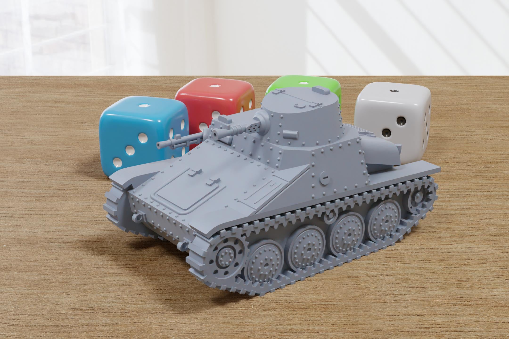 56-R-l Tankette - 3D Printed Miniature Wargaming Combat Vehicle - 28mm