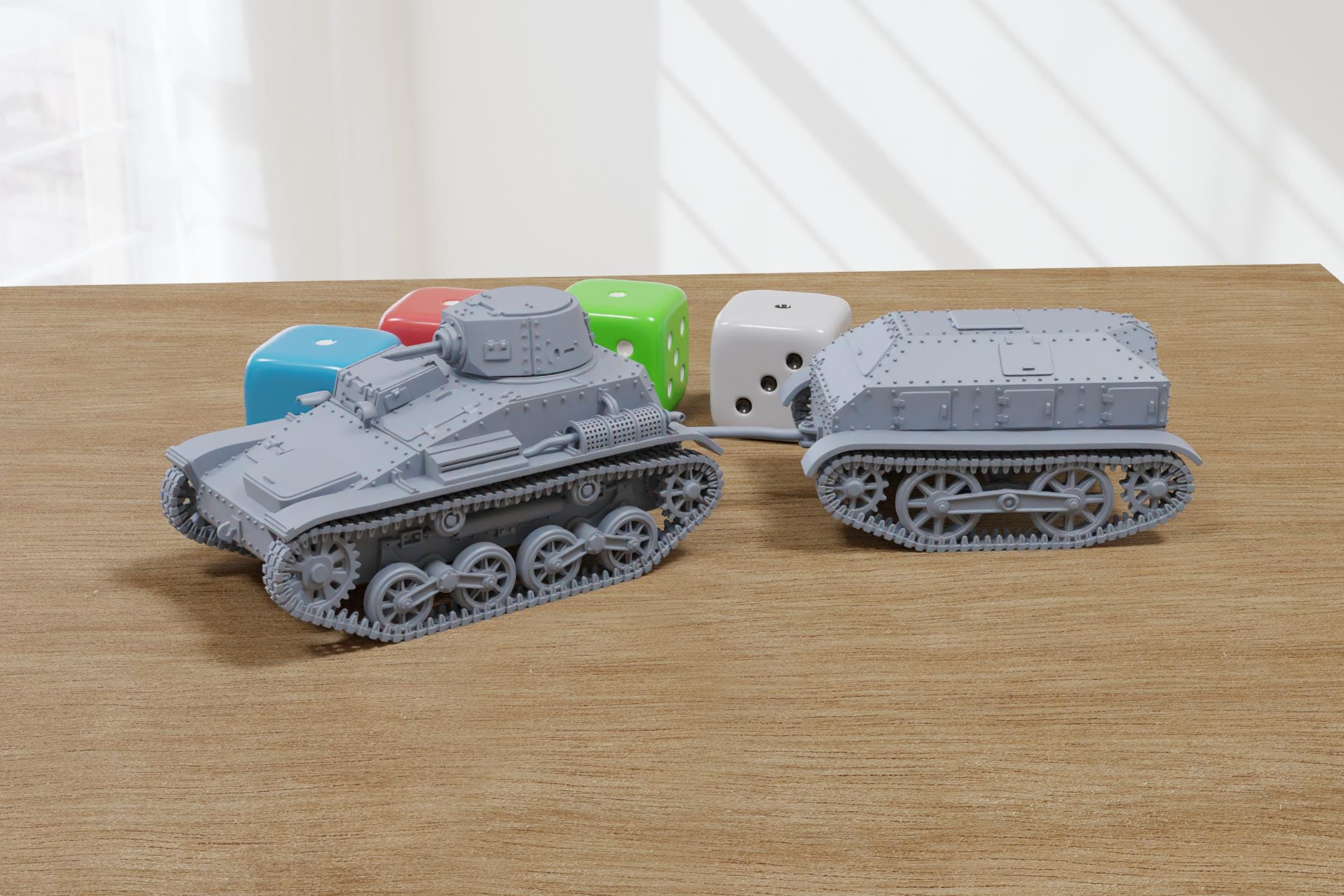 Type 94 Tankette (early) + Trailer - 3D Printed Miniature Wargaming Co