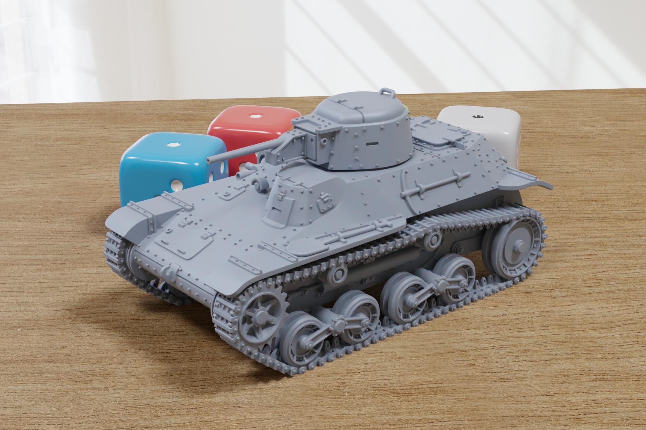 Typ 97 Te-Ke Tankette Leichtpanzer - 3D-gedrucktes Miniatur-Wargaming-
