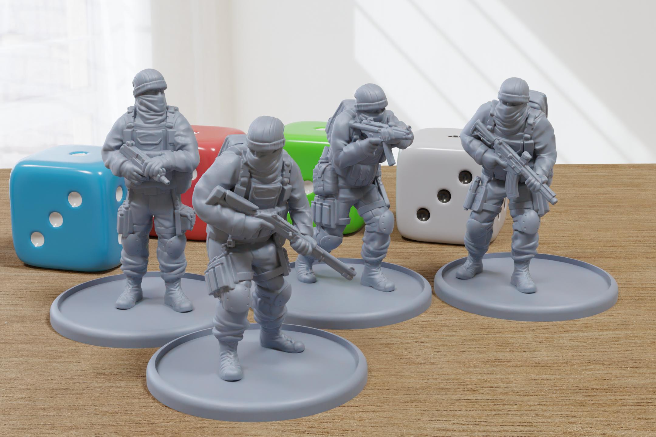 Rogue Element Opertives - 3D Printed - 28mm Scale - Miniature Wargamin