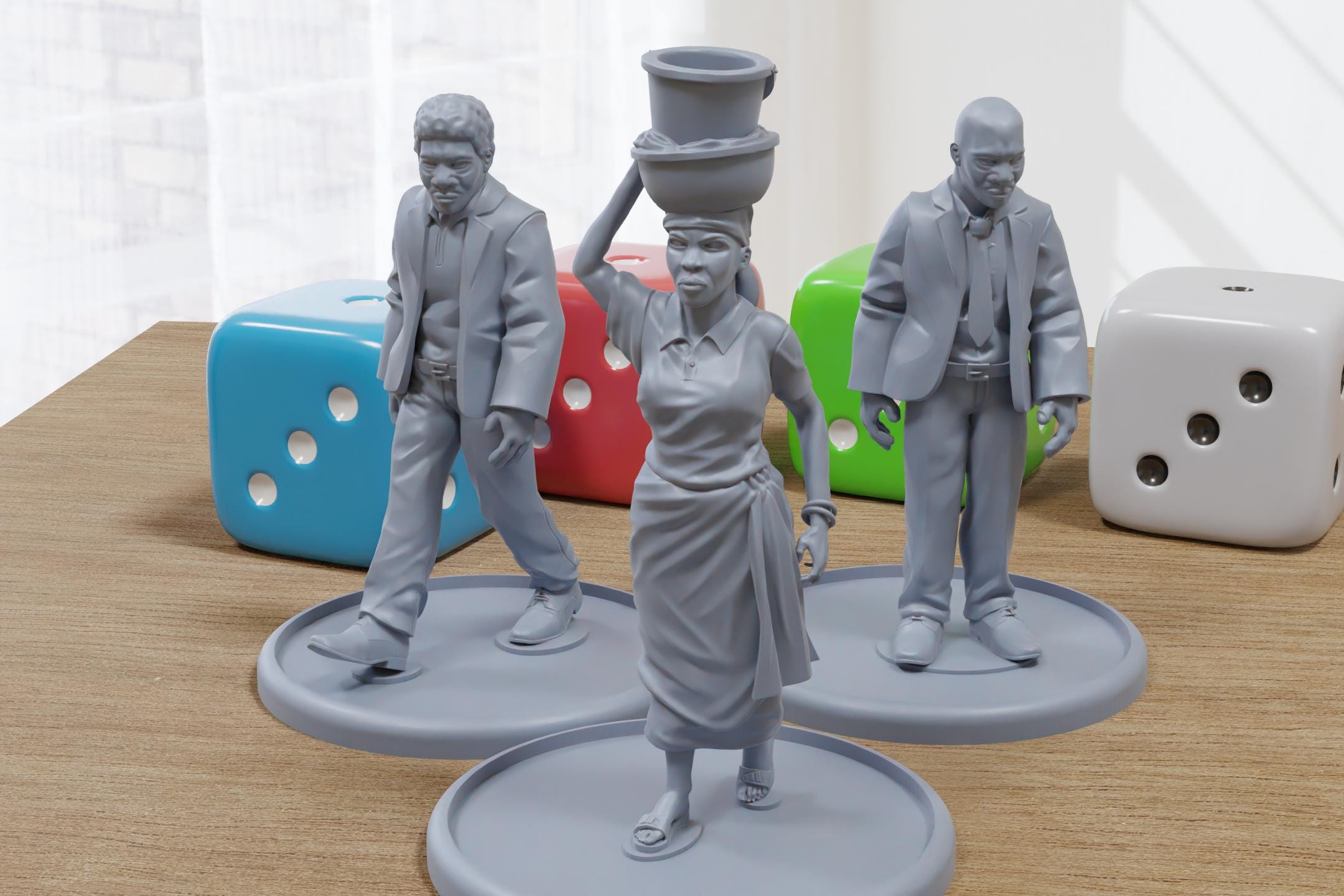 African Static Civilians - Miniature Tabletop Wargaming - 3D Printed 2