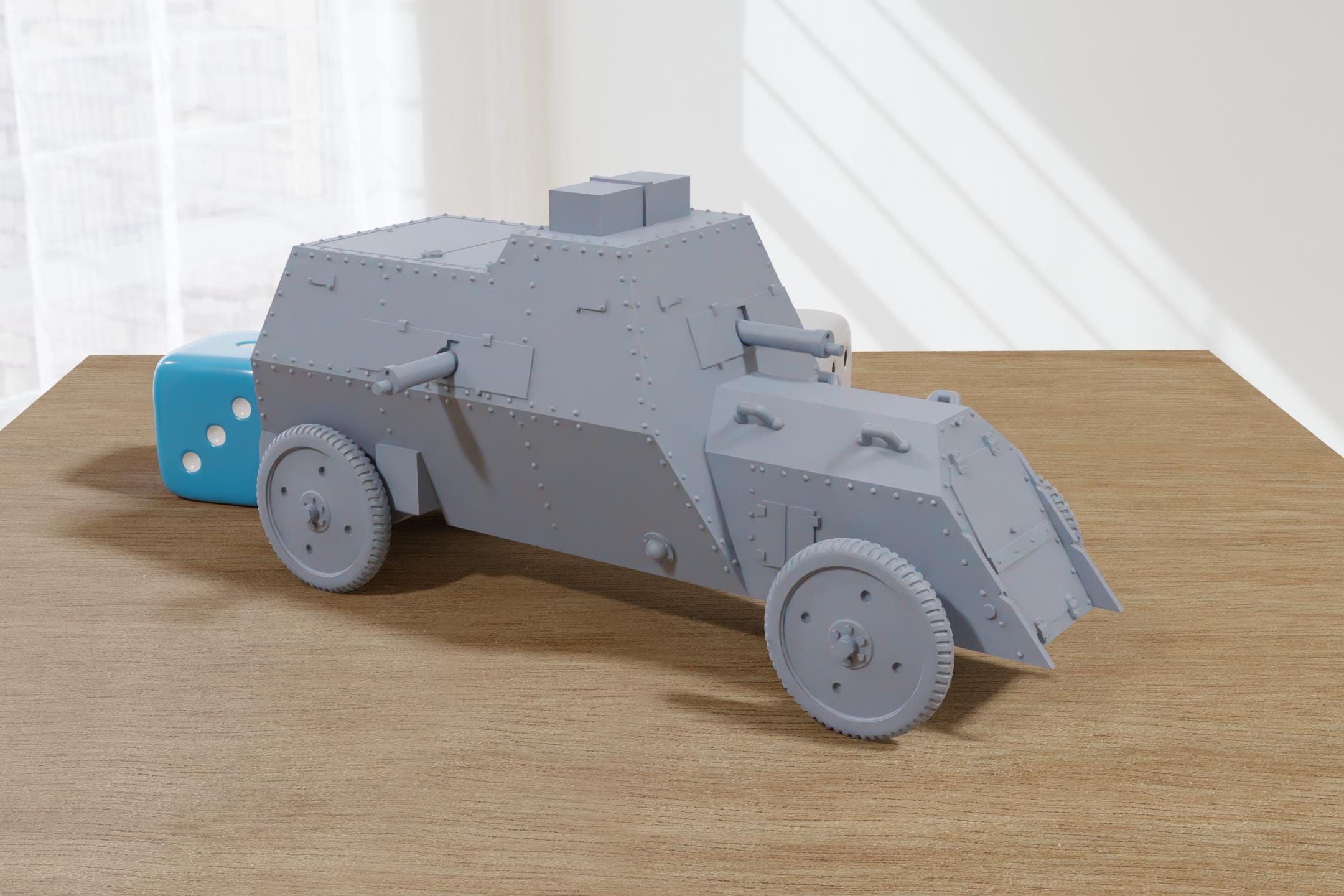 Russo Balt C Armored car - 3D Printed Miniature Wargaming Combat Vehic