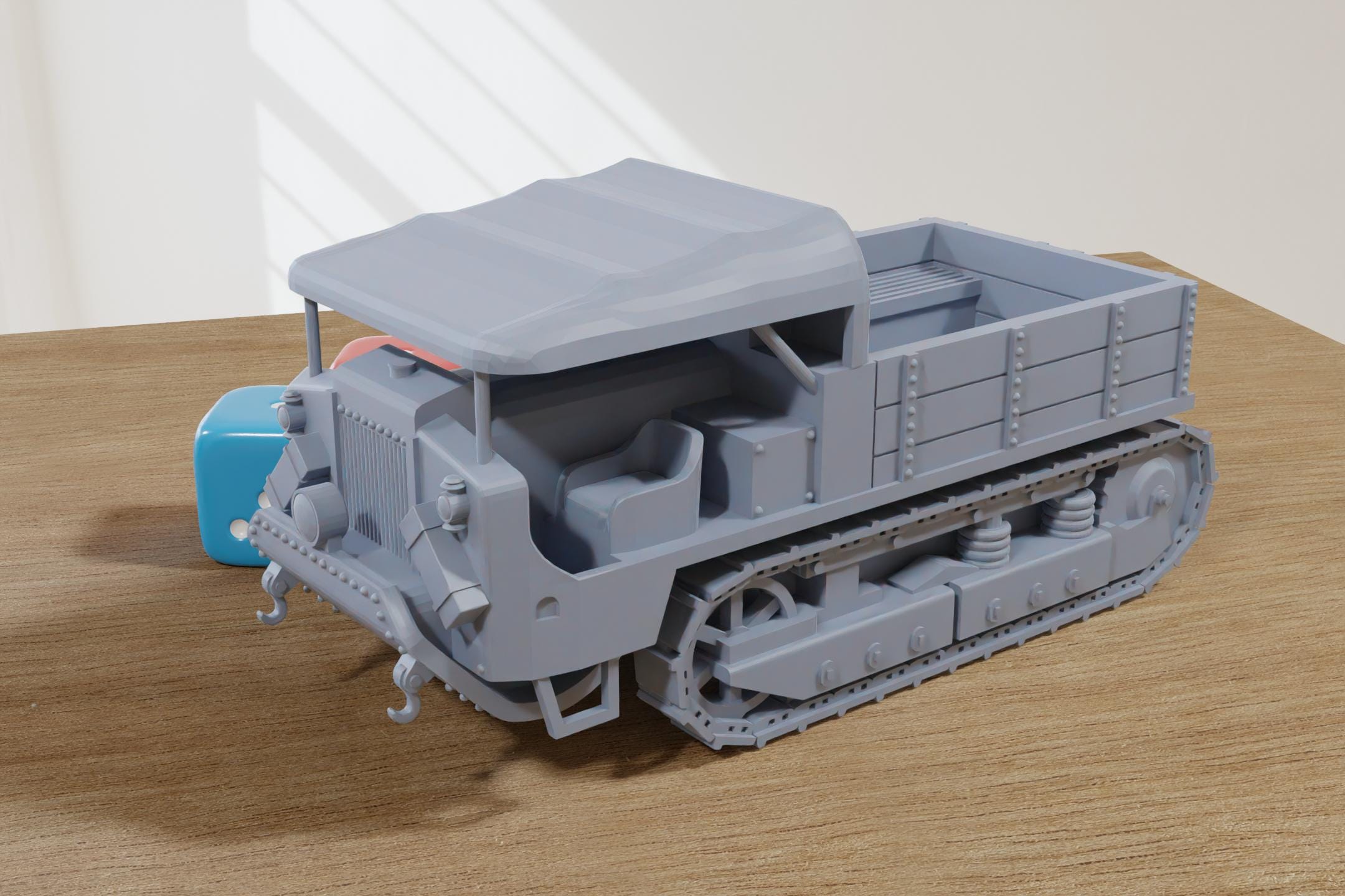 Schneider CD Artillery Tractor (France) WW1 Tank - 3D Printed Miniatur