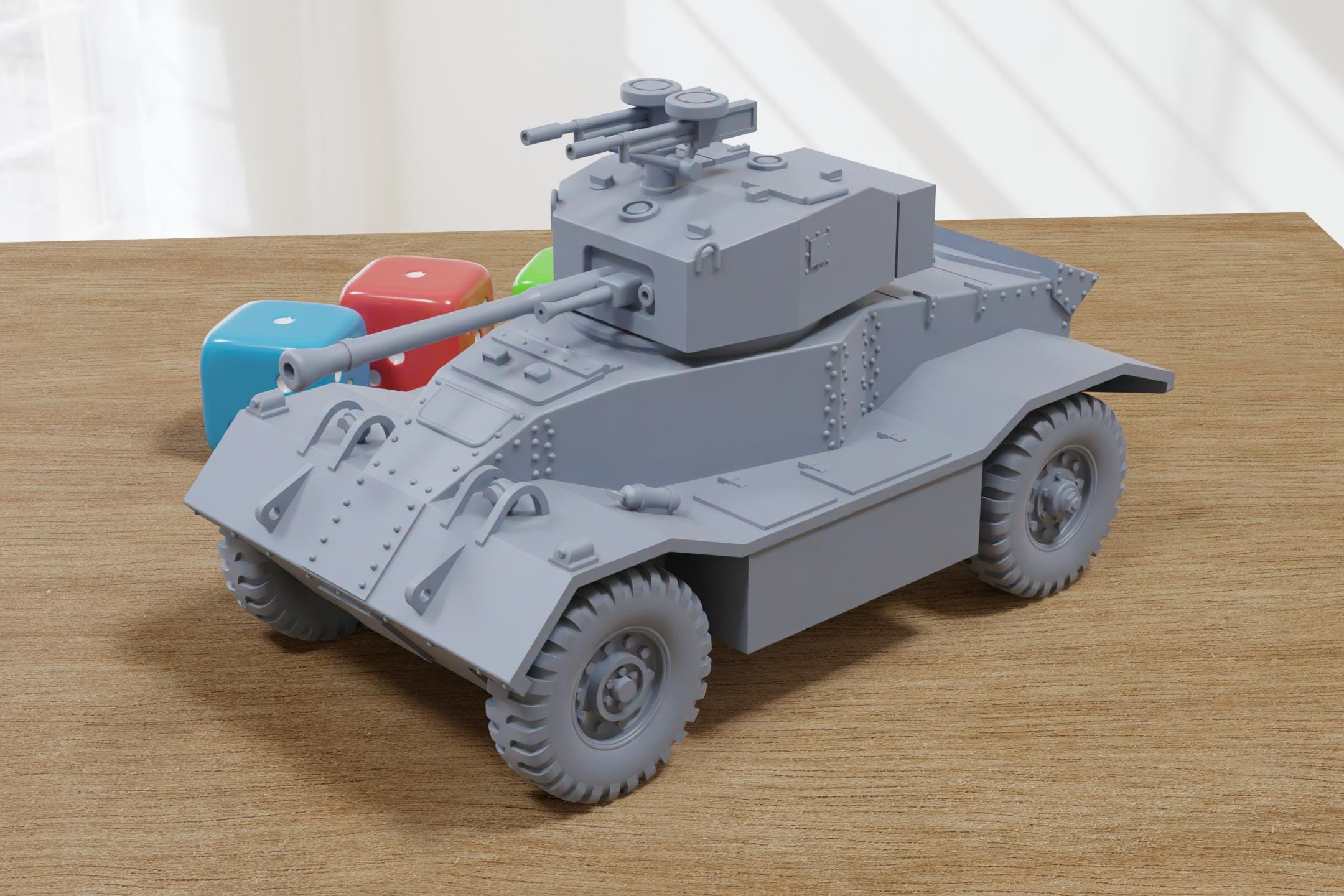 AEC Mk.III Armored Car - 3D Printed Miniature Wargaming Combat Vehicle