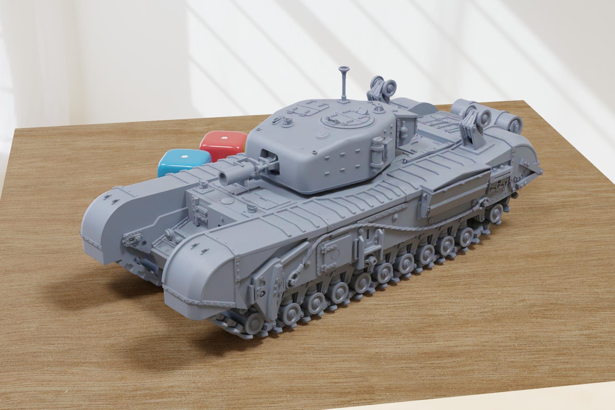 Churchill AVRE Mortar Tank - 3D Printed Miniature Wargaming Combat Veh