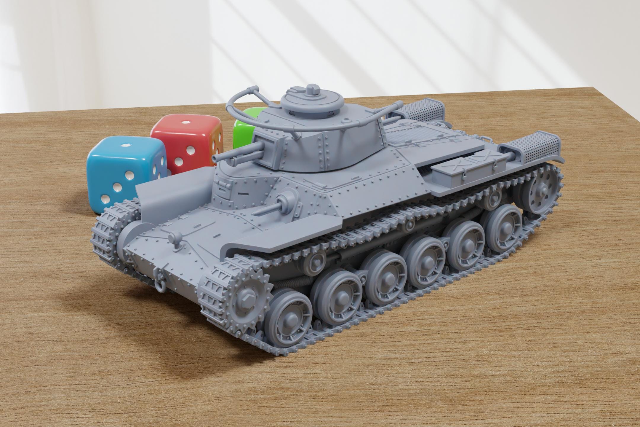 Type 97 Chi-Ha Medium Tank - 3D Printed Miniature Wargaming Combat Veh