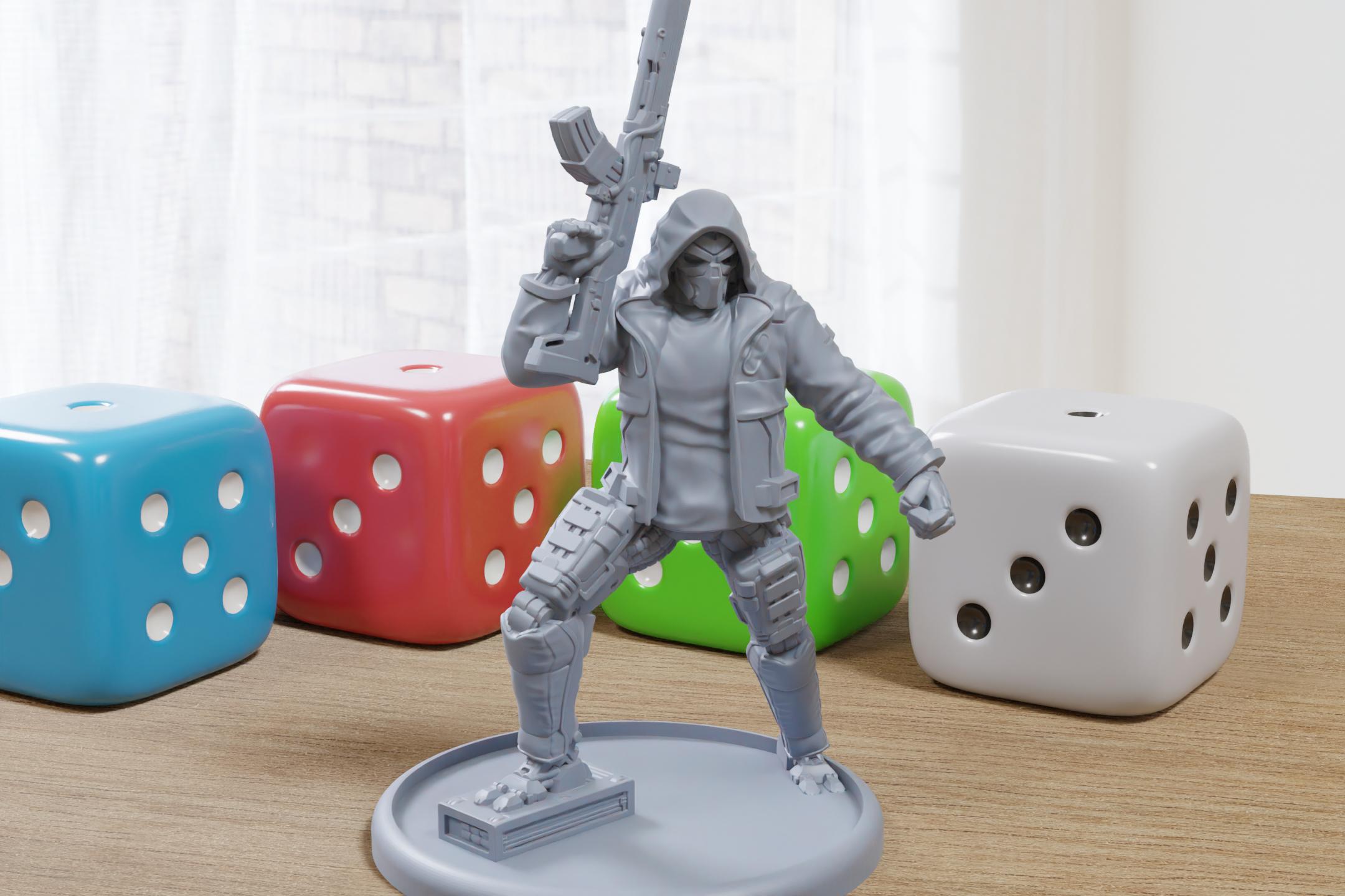 Gear Head - 3D Printed Mini - Cyberpunk / Sci-Fi - Tabletop Miniature