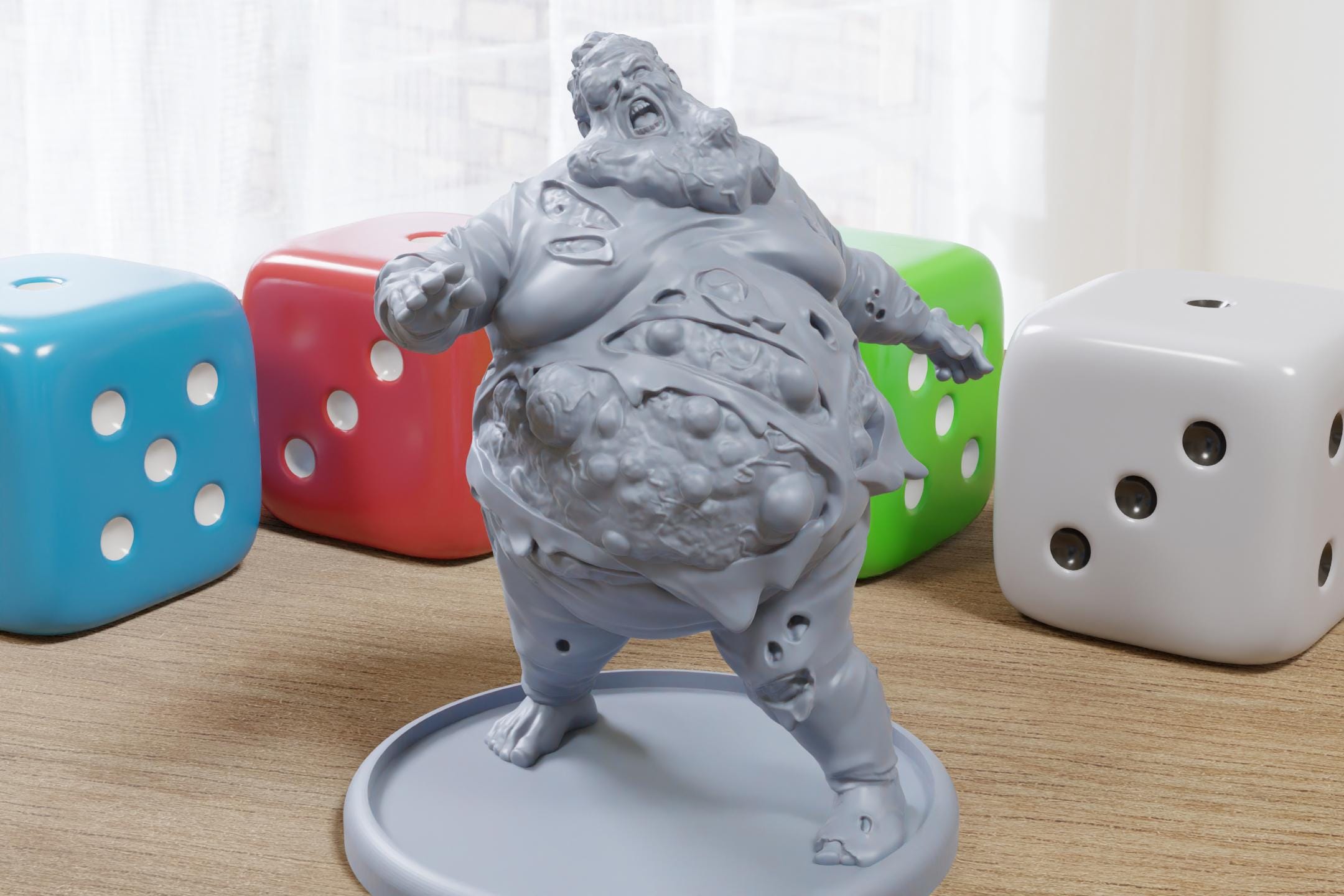 Bloated Big Zombie - 3D Printed Minifigure for Zombie Post Apocalyptic