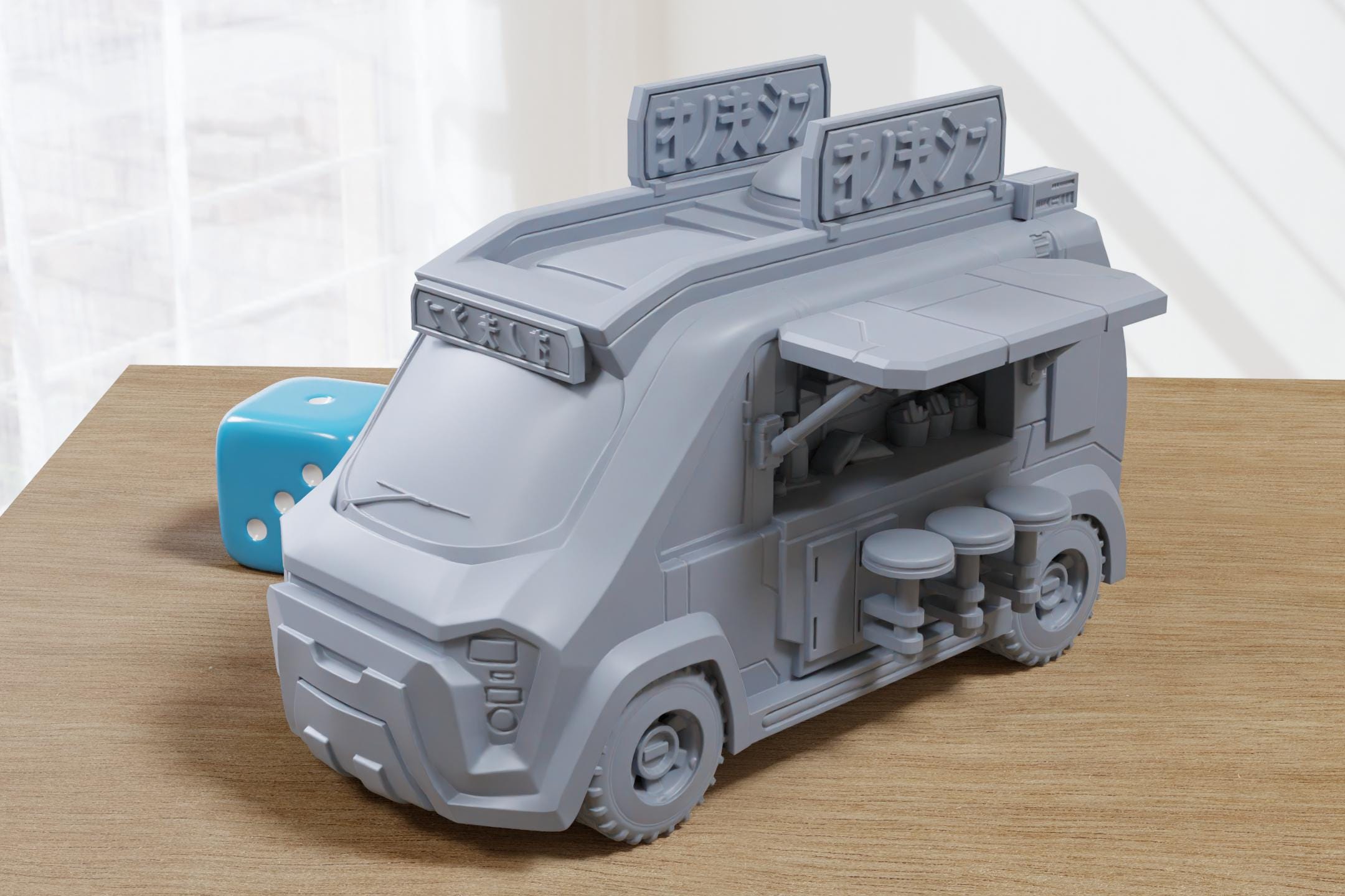 Deli Dash - 3D Printed Car - Cyberpunk / Sci-Fi - Tabletop Miniature W