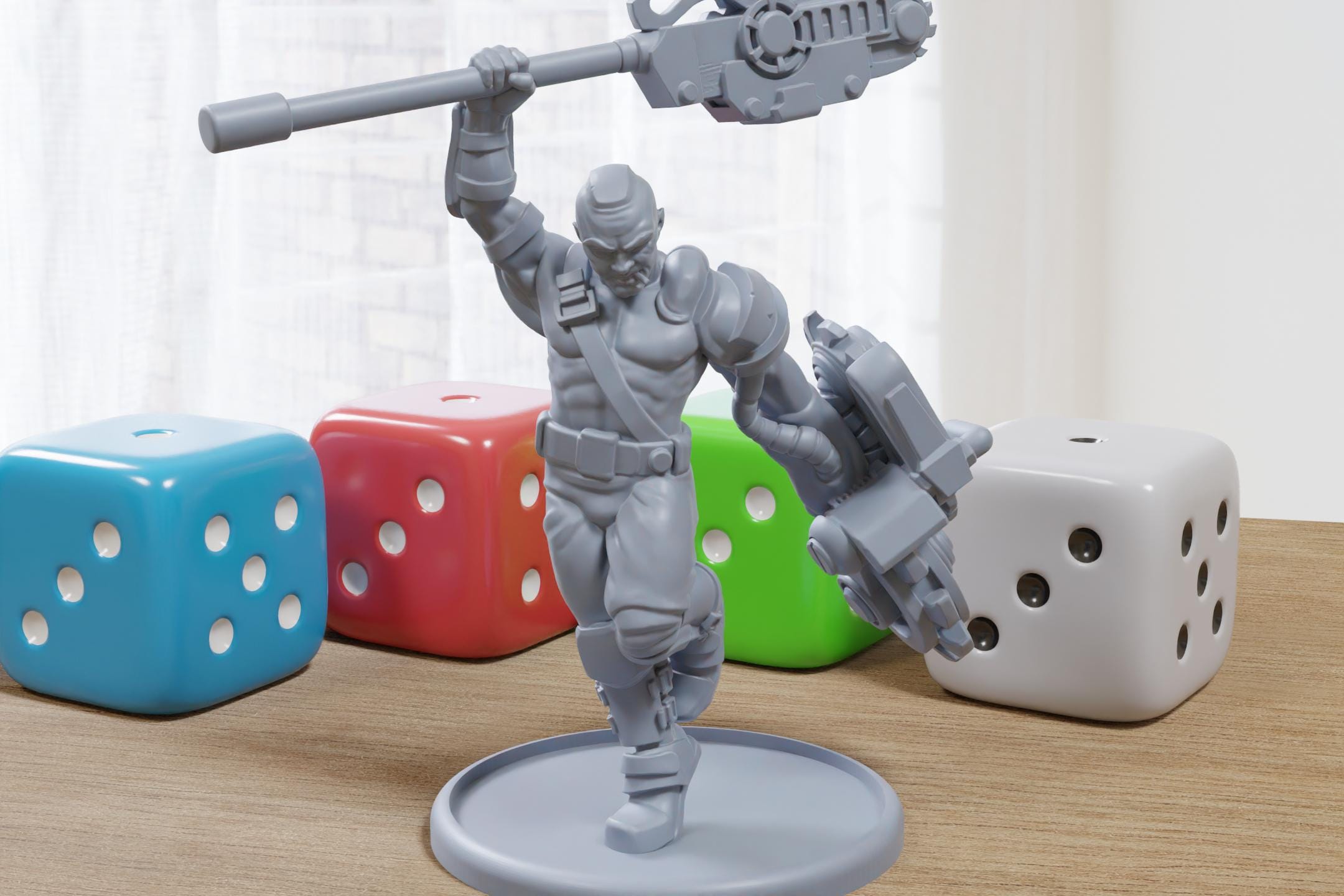 Male Pit Fighter - 3D Printed Proxy Minifigure for Sci-fi Miniature Ta