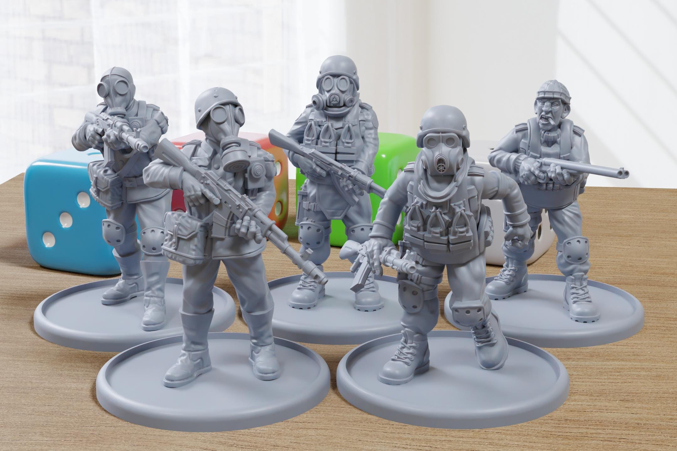 Stalker Soldiers Bravo - 3D Printed Minifigures - Post Apocalyptic Min