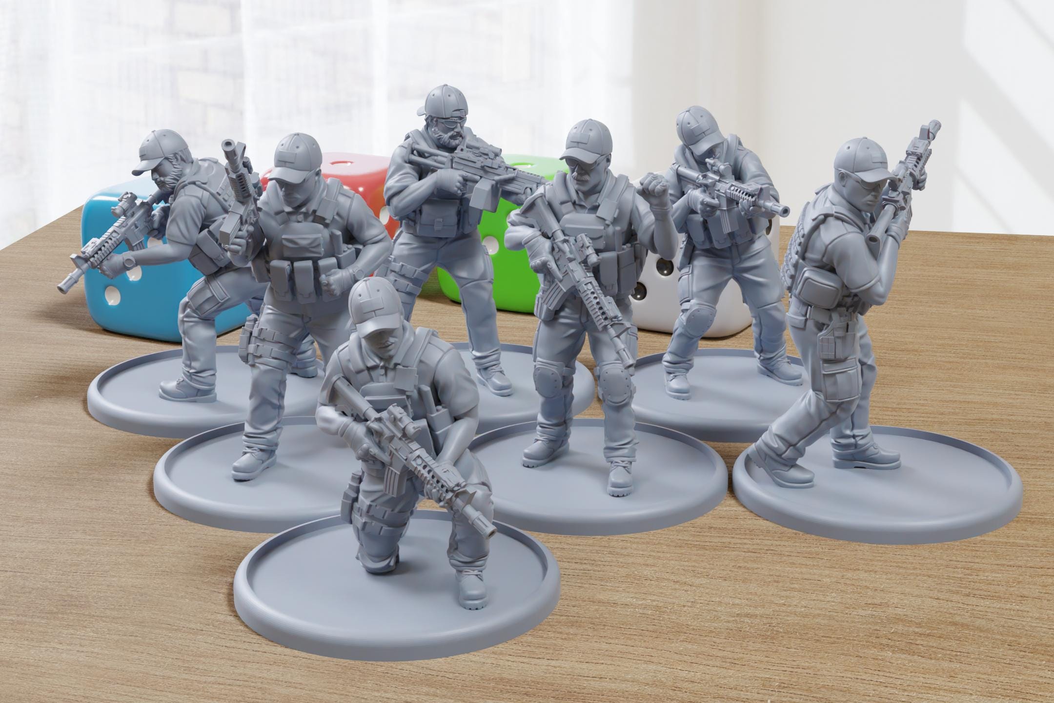 PMC Operators - 3D Printed Miniature Wargames Minifigures - 28mm / 32m