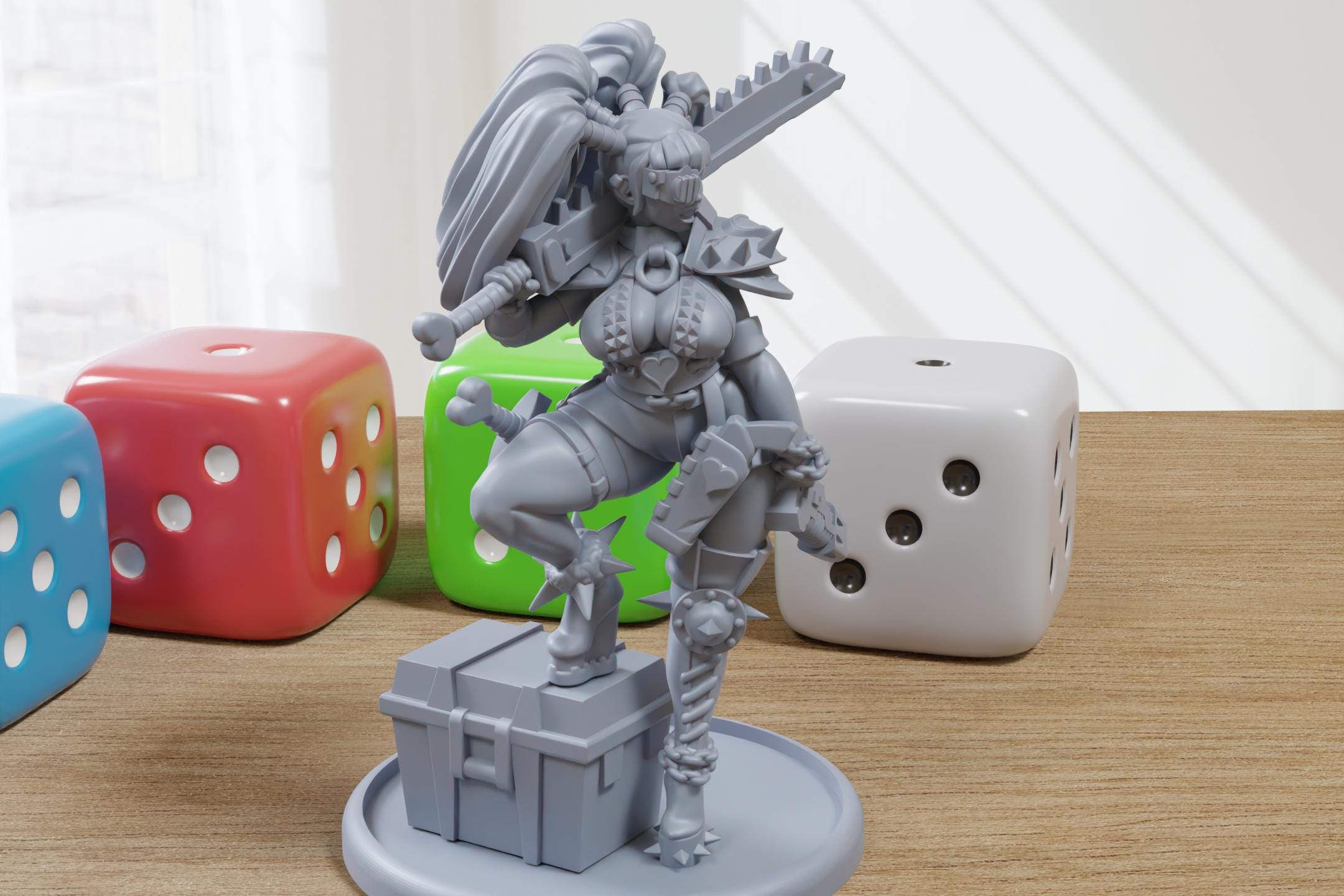 Mad Madge Sexy Pin-Up - 3D Printed Minifigure for Fantasy Miniature Ta