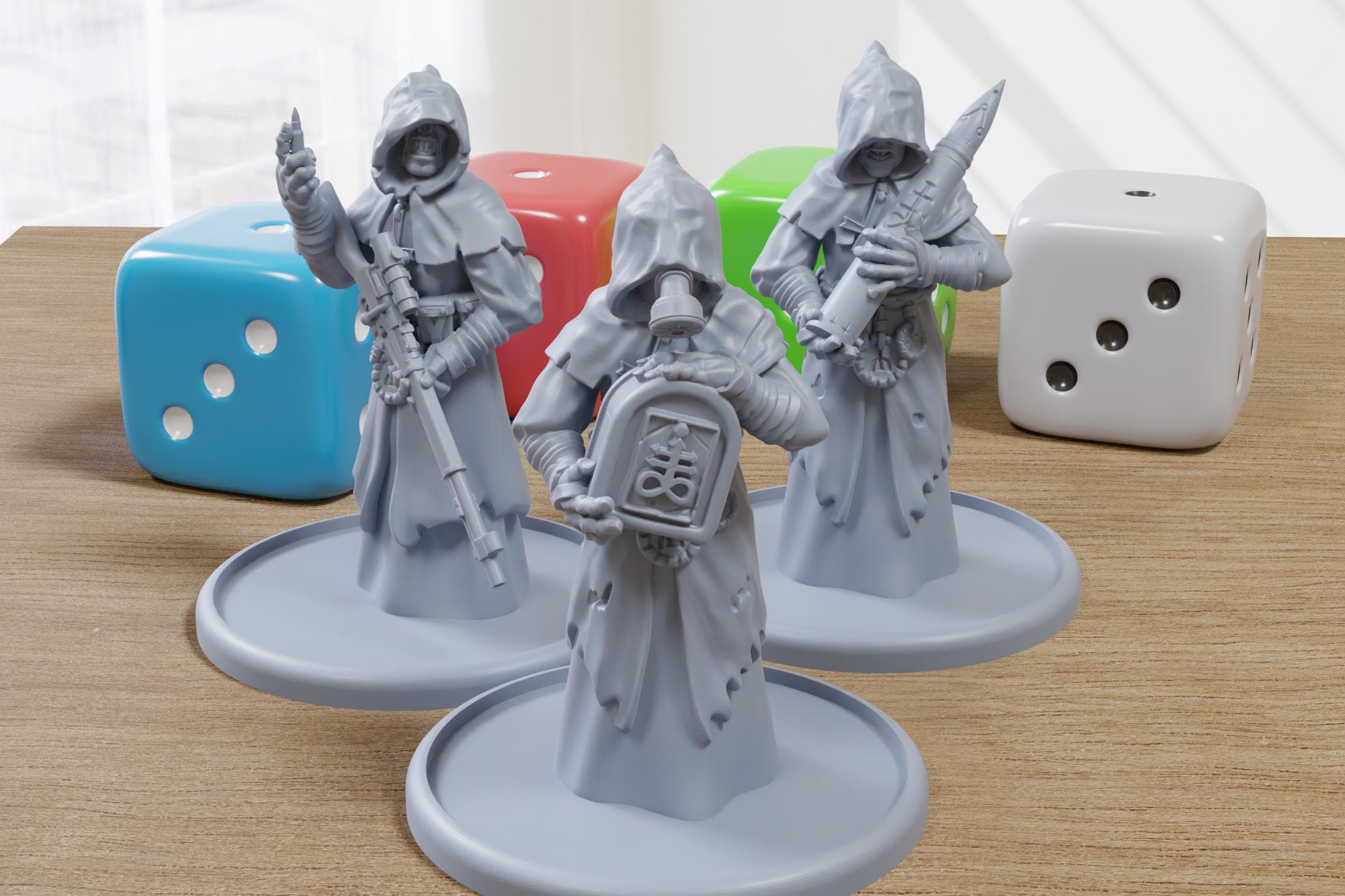 Heretic Corrupted Monks - 28mm/32mm Scale 3D Printed Miniatures for Tr