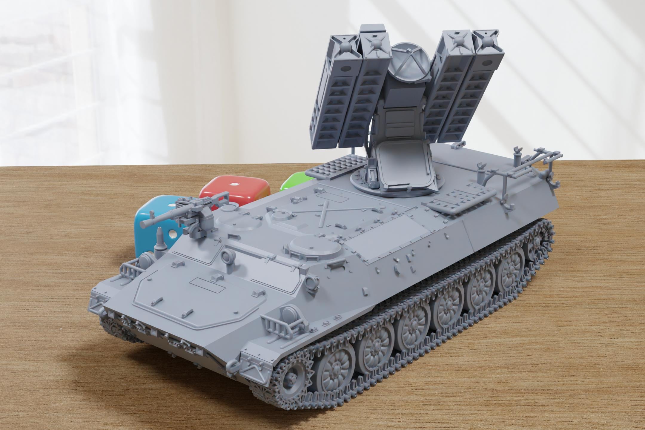SA-13 Soviet SAM 9K35 Strela-10 - 3D Printed Miniature Tabletop Wargam