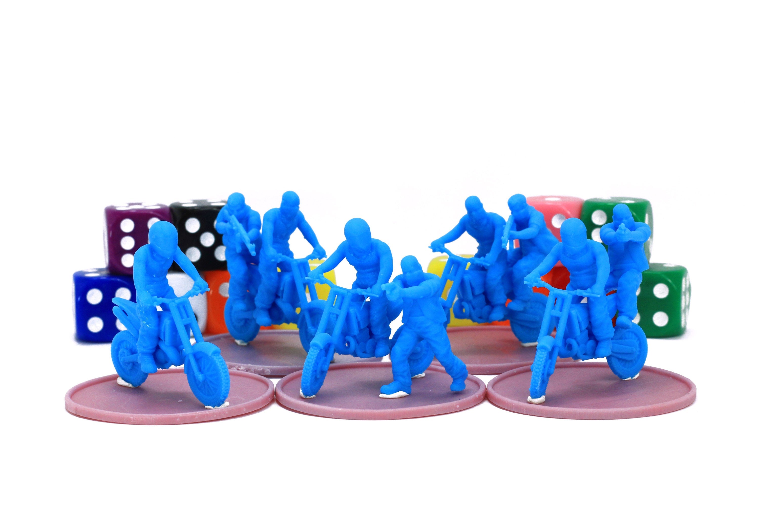 Biker Gang - nine 28mm/32mm Minifigures - Modern Wargaming Miniatures