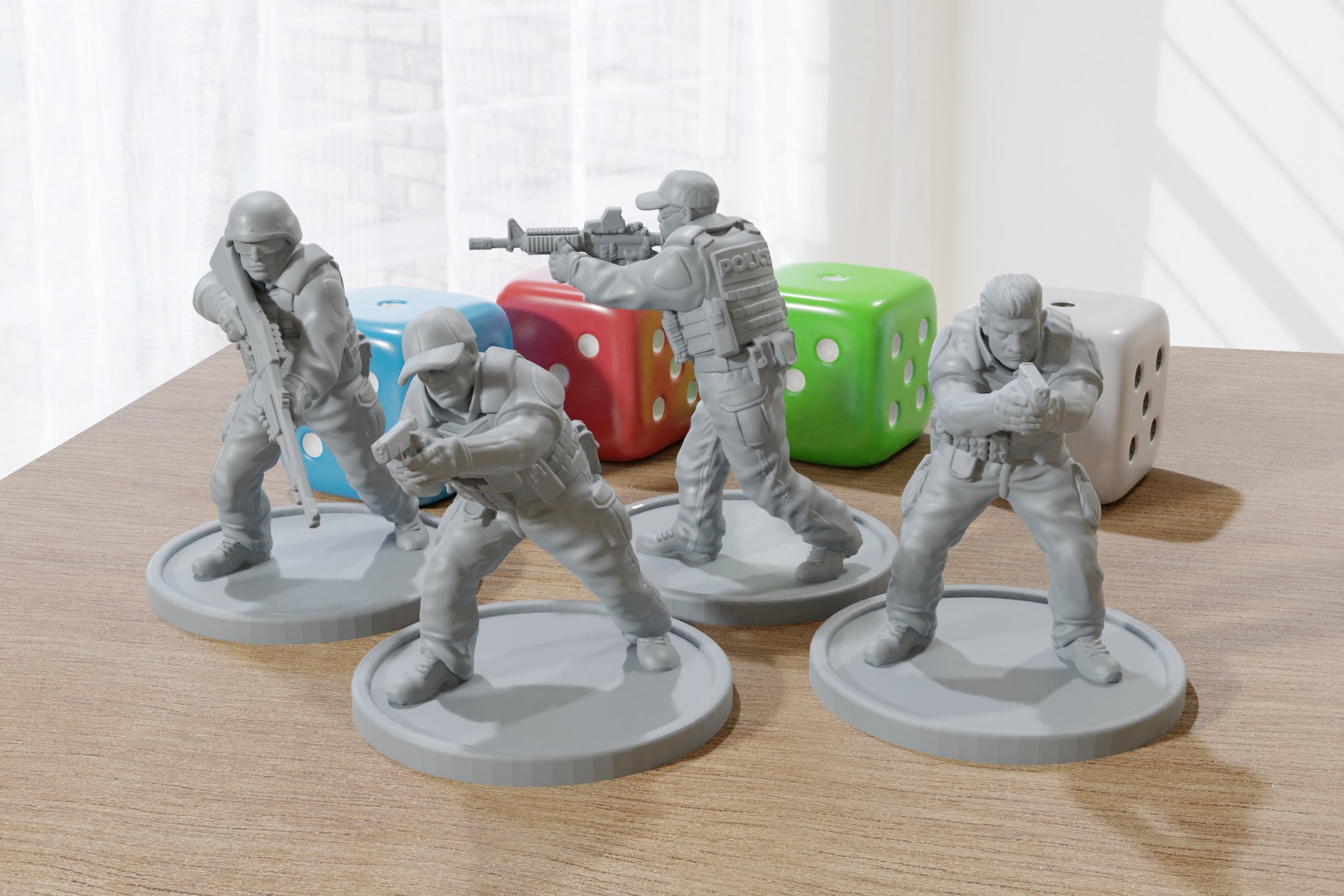 Modern US Police - Four - Modern Wargaming Miniatures for Tabletop RPG
