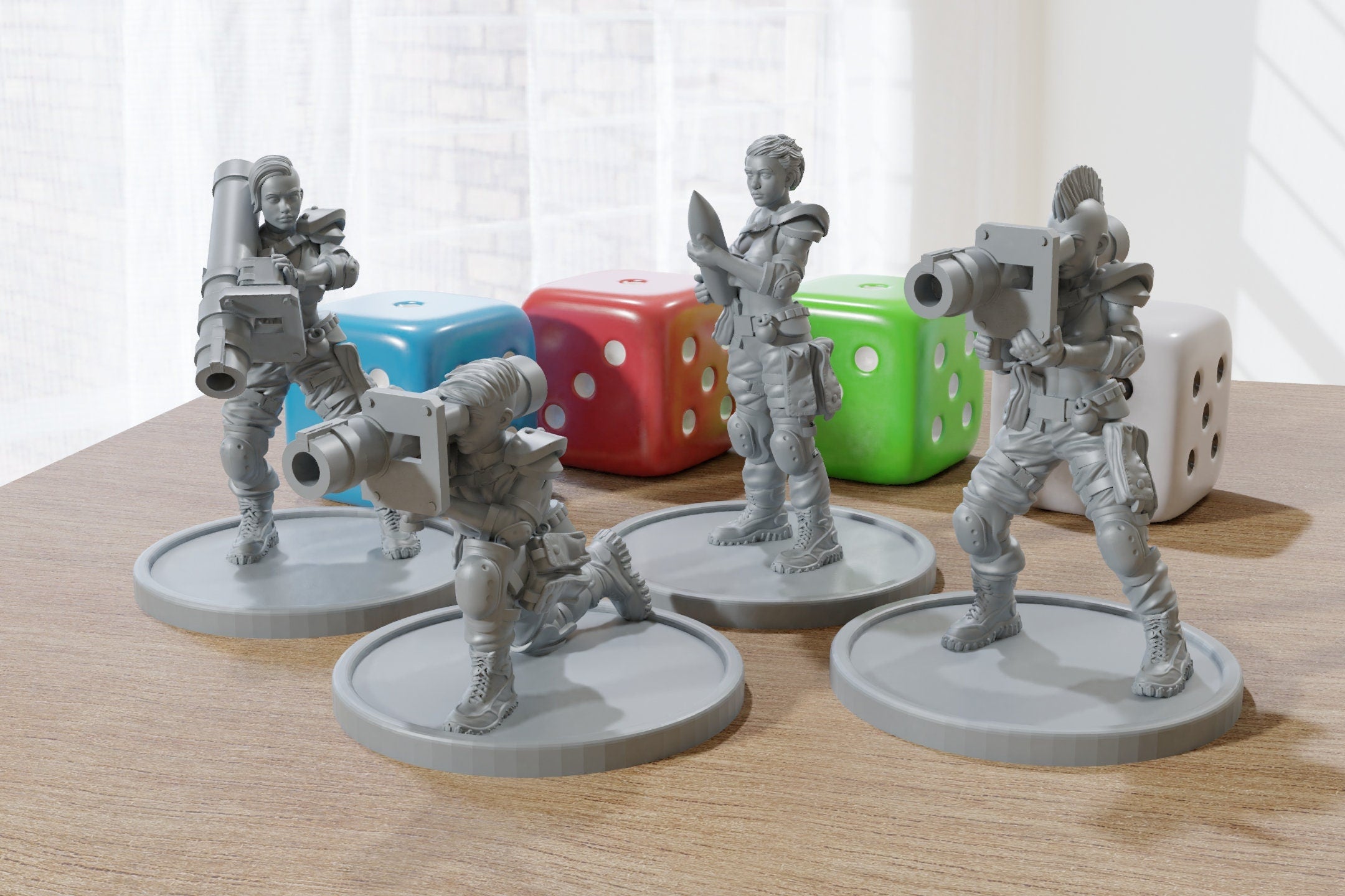 Sexy Rocket Launcher Girls - Four - Modern Wargaming Miniatures for Ta