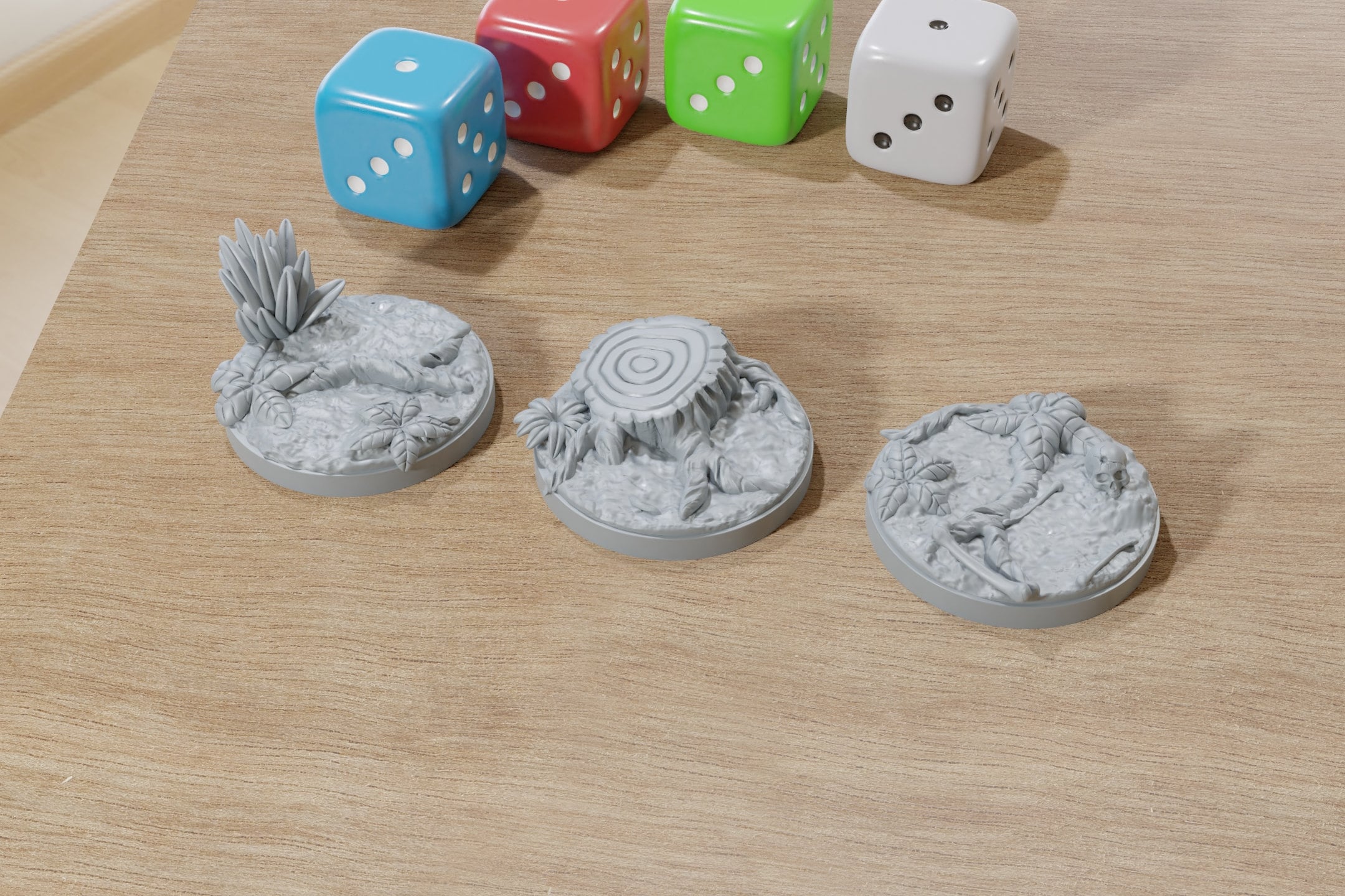 Jungle 25mm Bases 3pc - Tabletop Wargaming Accessories for Minifigures