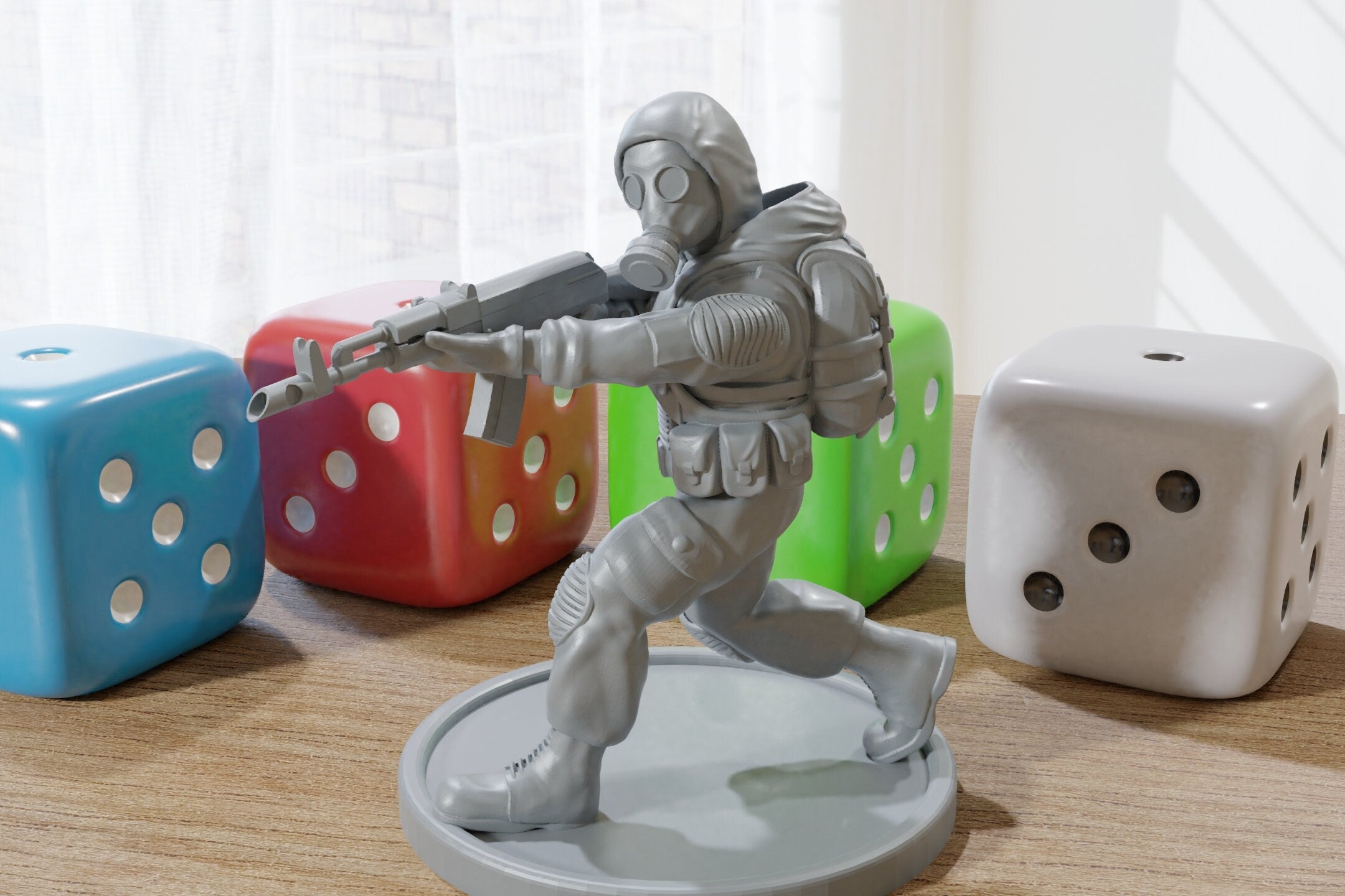 Running Stalker with AK - ZONA ALFA - 28mm / 32mm Minifigure - Modern