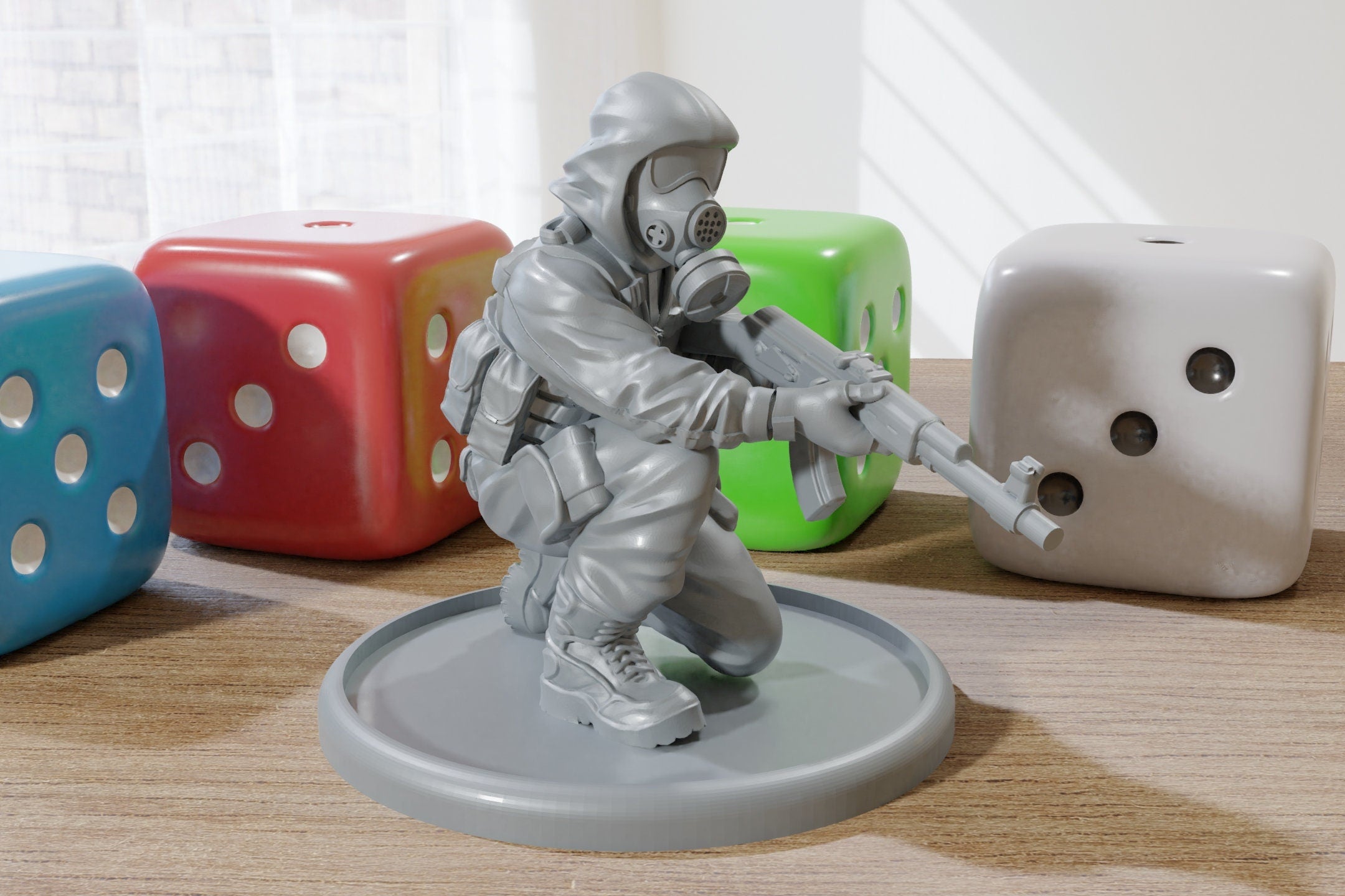 Loner Stalker Hiding in Cover - 3D Printed Minifigure - Post Apocalypt