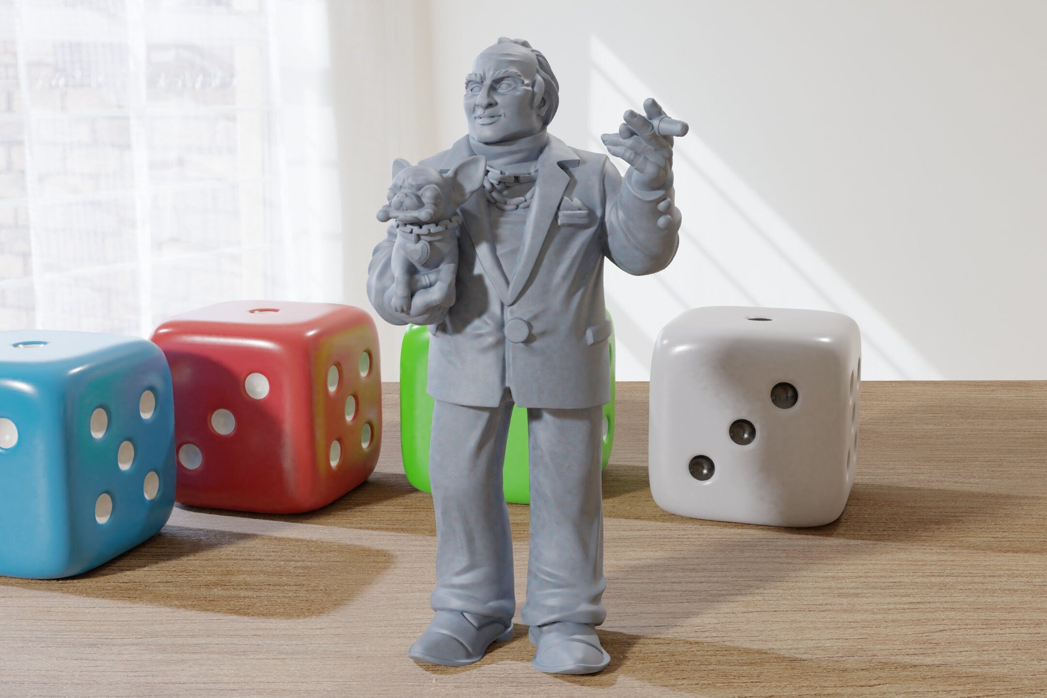 Fatty Cyber Boss - 3D Printed Proxy Minifigures for Sci-fi and Cyberpu