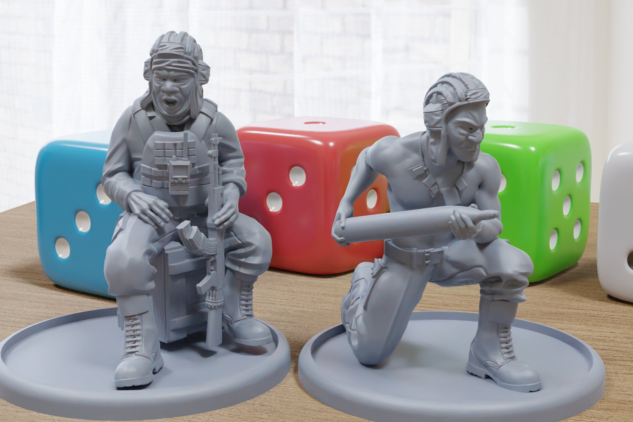 Modern African Crew Duo - 3D Printed Miniatures for Tabletop Wargames