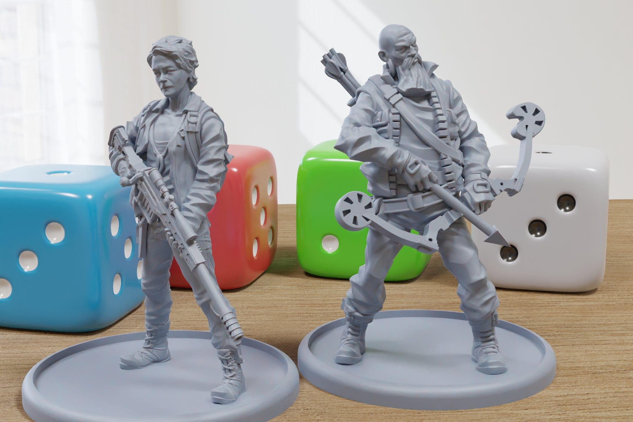 Survival Hunting Couple - 3D Printed Minifigure for Zombie Post Apocal